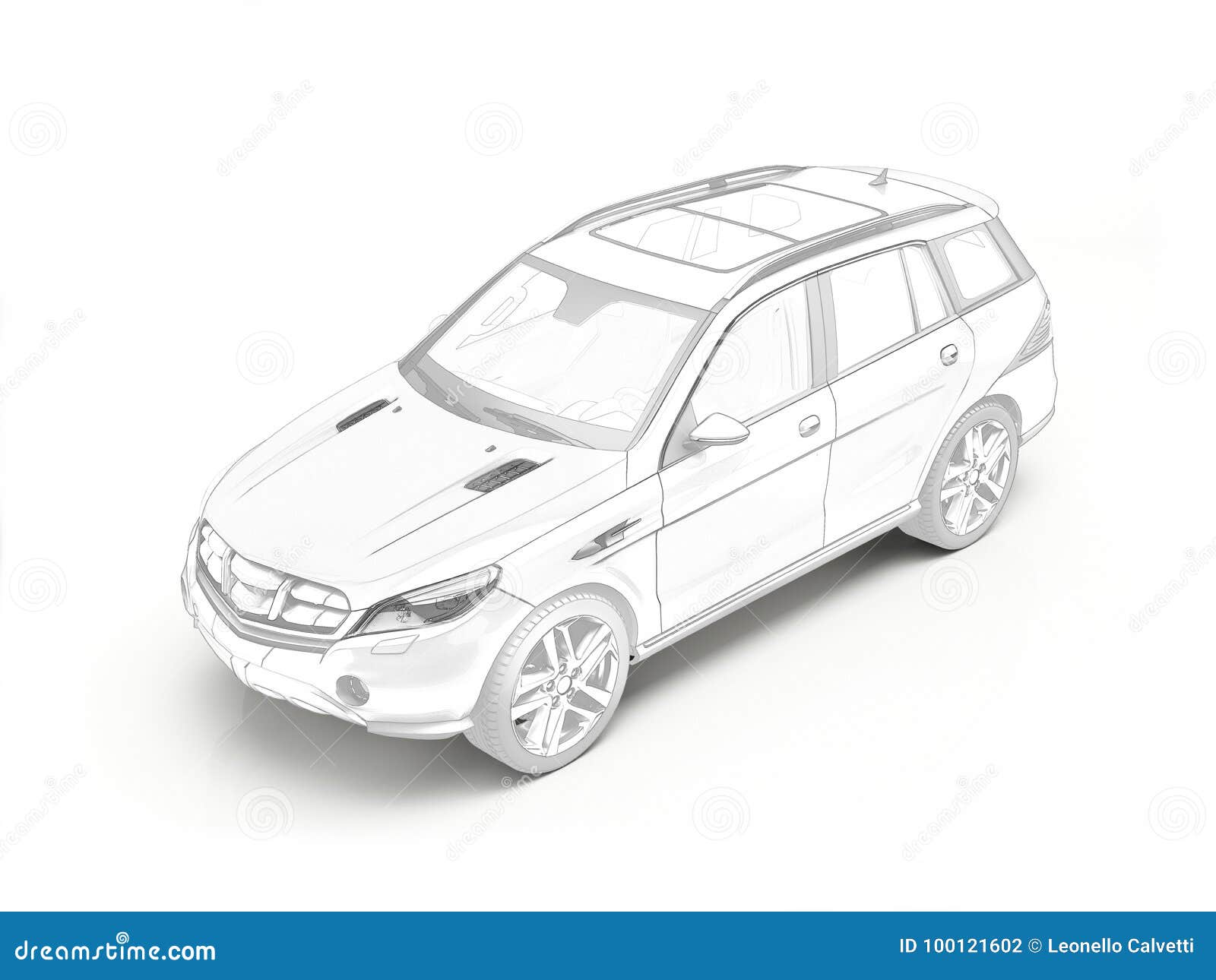 Stilisierte Wiedergabe 3D Generischen Autos Suv Stock Abbildung ...