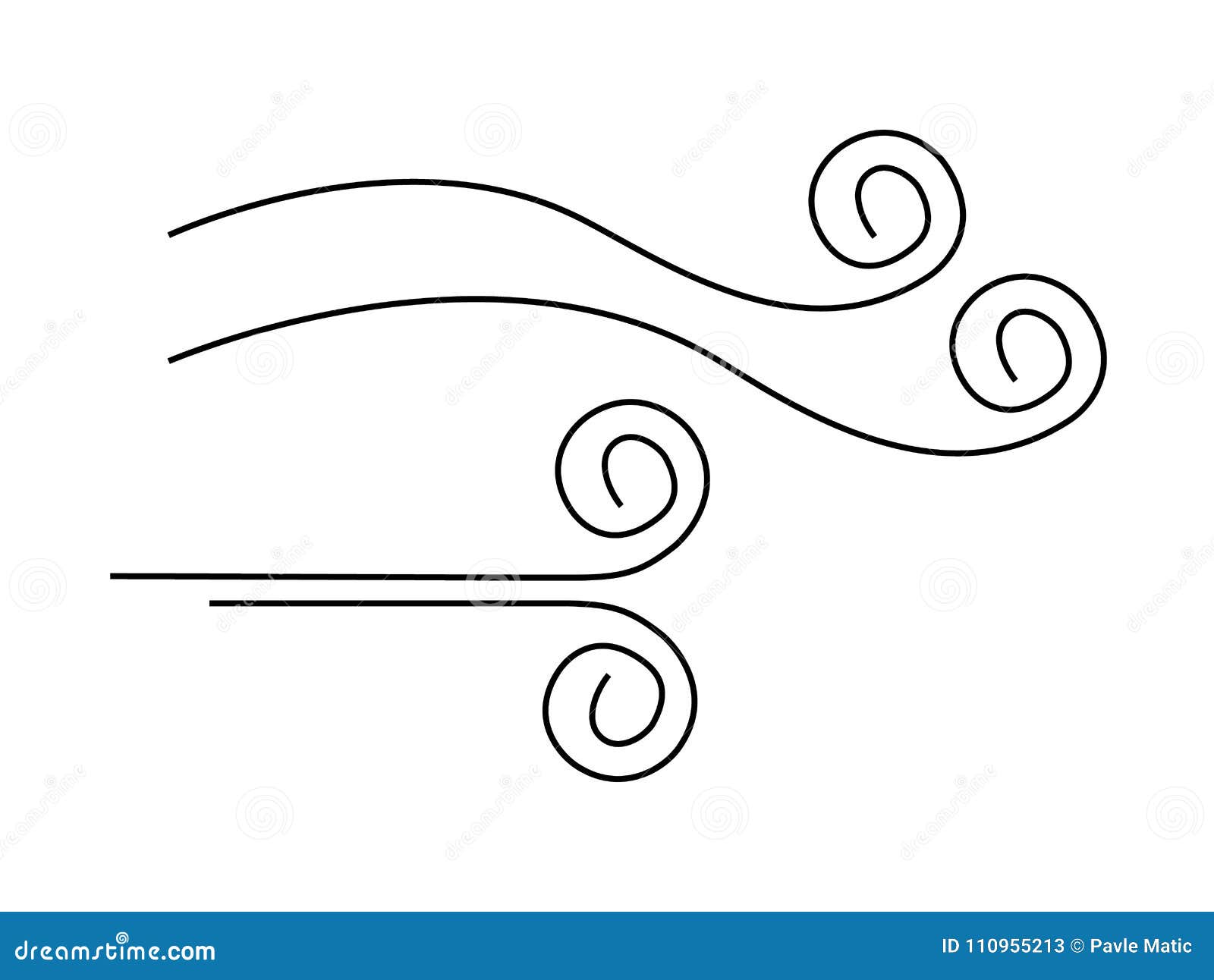 Stilisierte Windlinie Kunstgraphik Vektor Abbildung - Illustration von ...