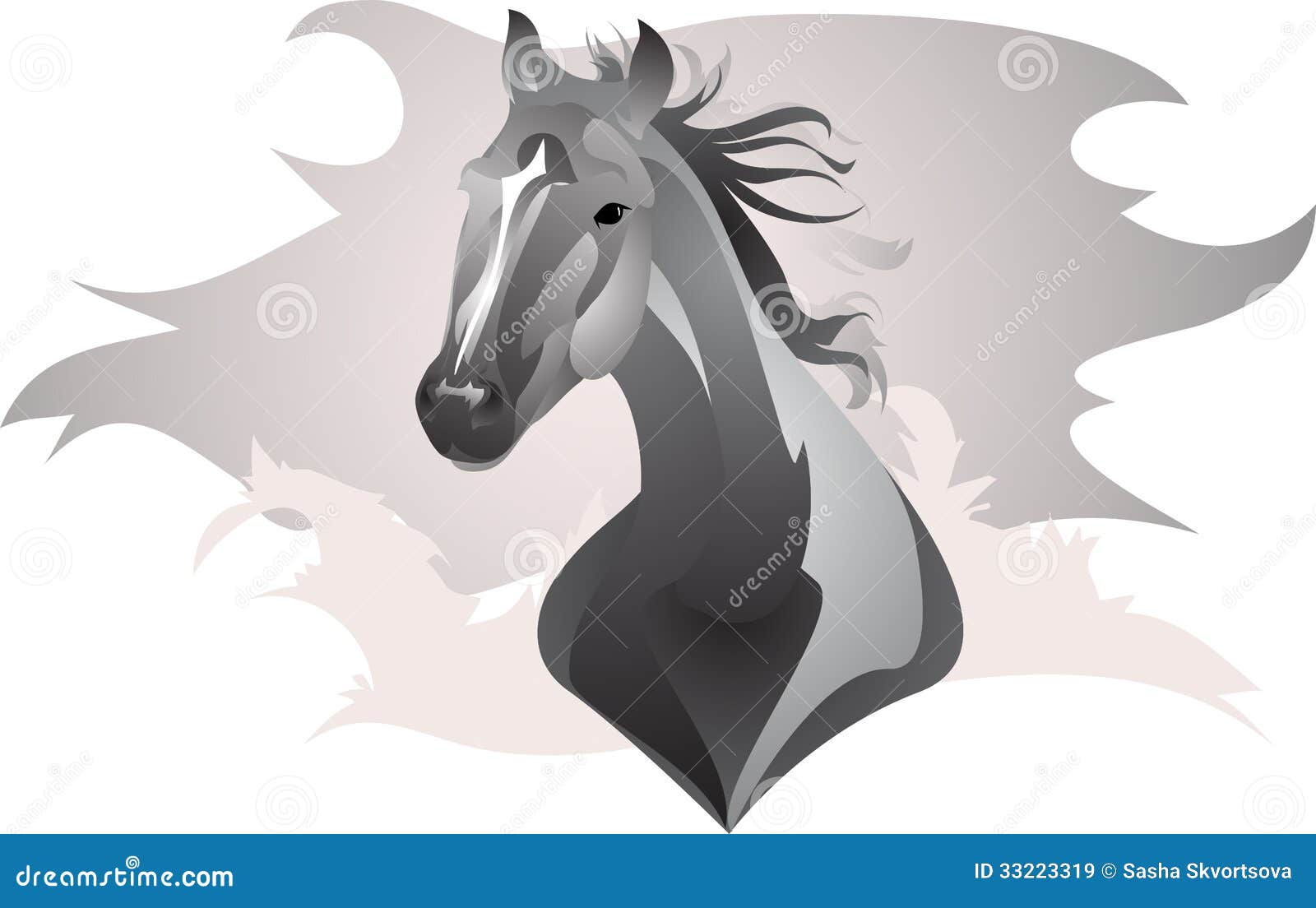 Stilisiertes Pferd vektor abbildung. Illustration von stilisiert - 33223319