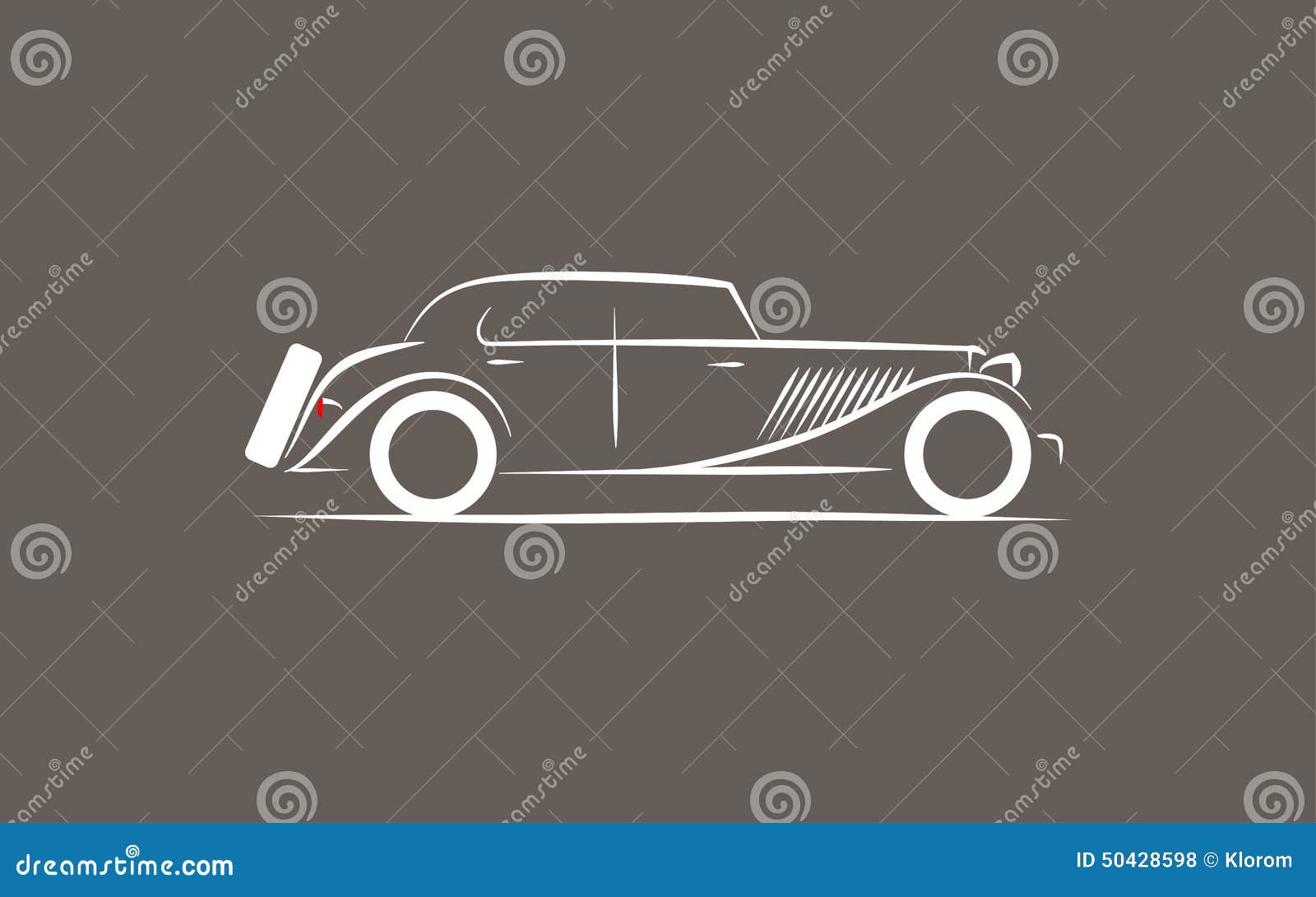 Stilisiertes Retro- Auto vektor abbildung. Illustration von plan - 50428598