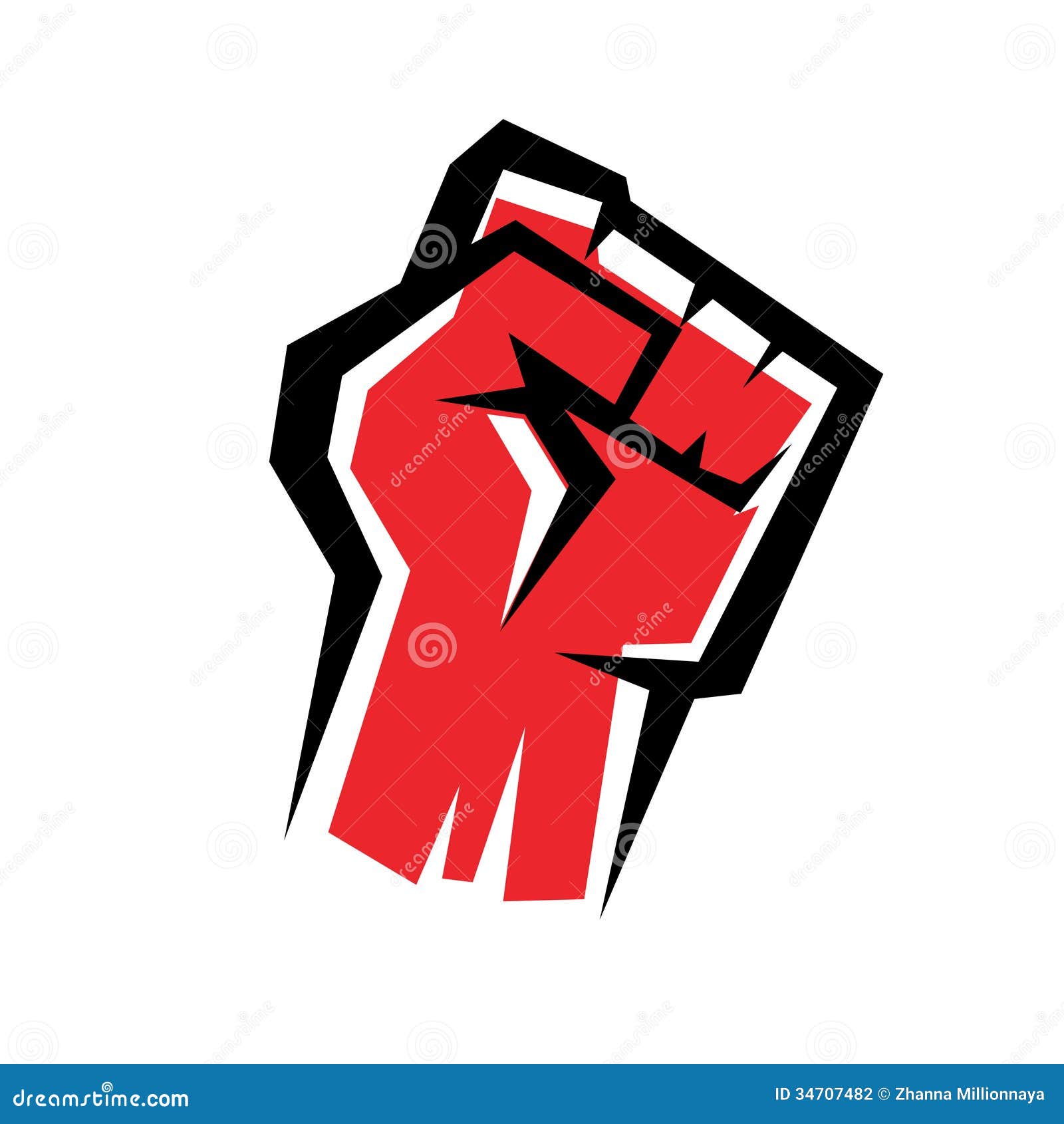 Stilisiertes Symbol Der Faust Vektor Abbildung - Illustration von ...