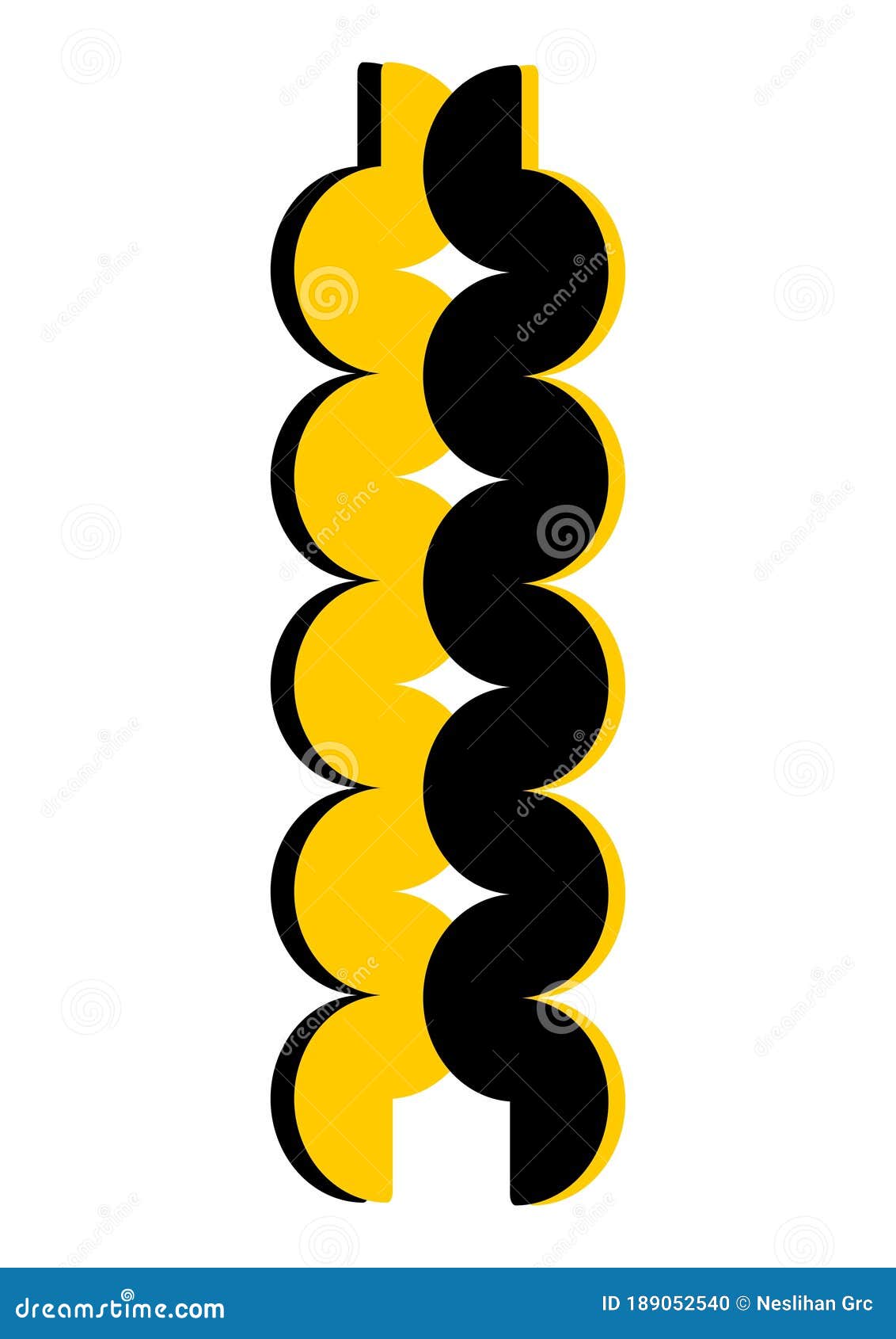 Stilized Black And Yellow Snakes Drawing. Snake Illustration ...