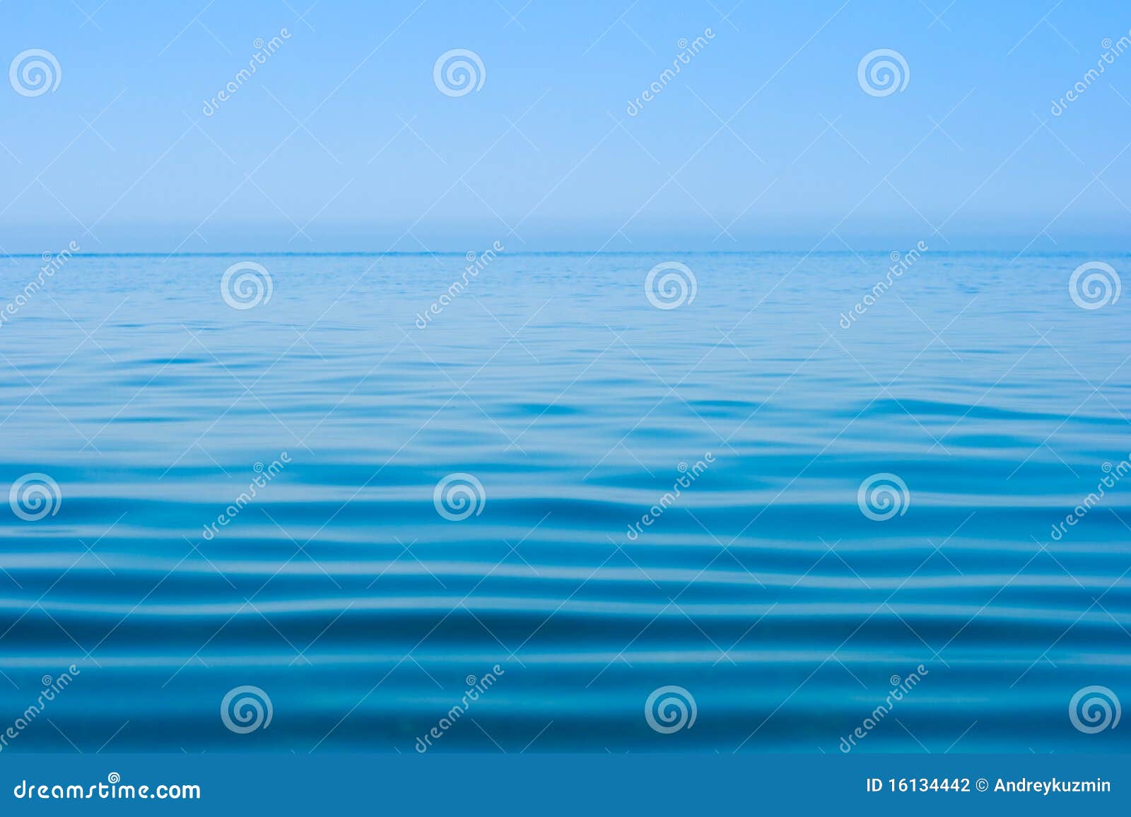 Still Calm Sea or Ocean Water Surface and Horizon Stock Photo - Image ...