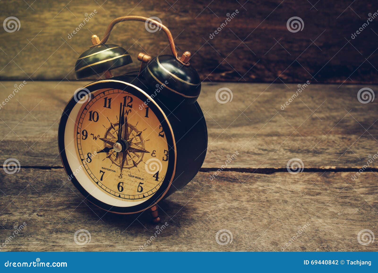Still Life with Alarm Clock on Wood Table. Stock Photo - Image of awake ...
