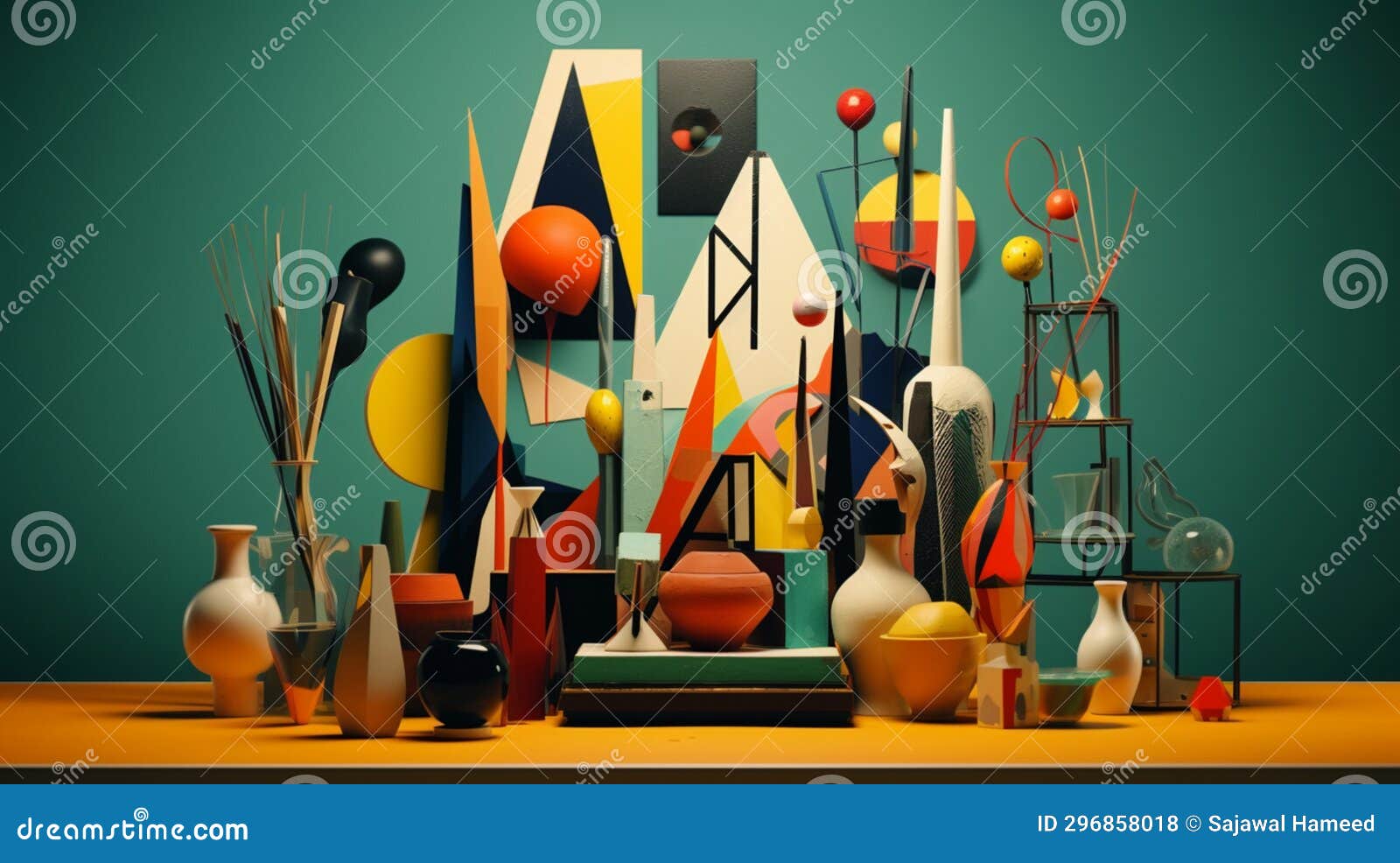 A Still Life Arrangement of Objects Transformed into a Cubist ...