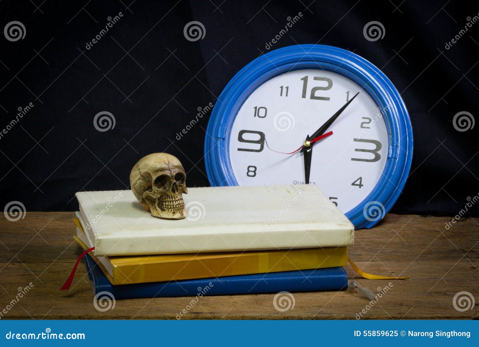 Still Life Art Photography Concept with Skull and Time Stock Image ...