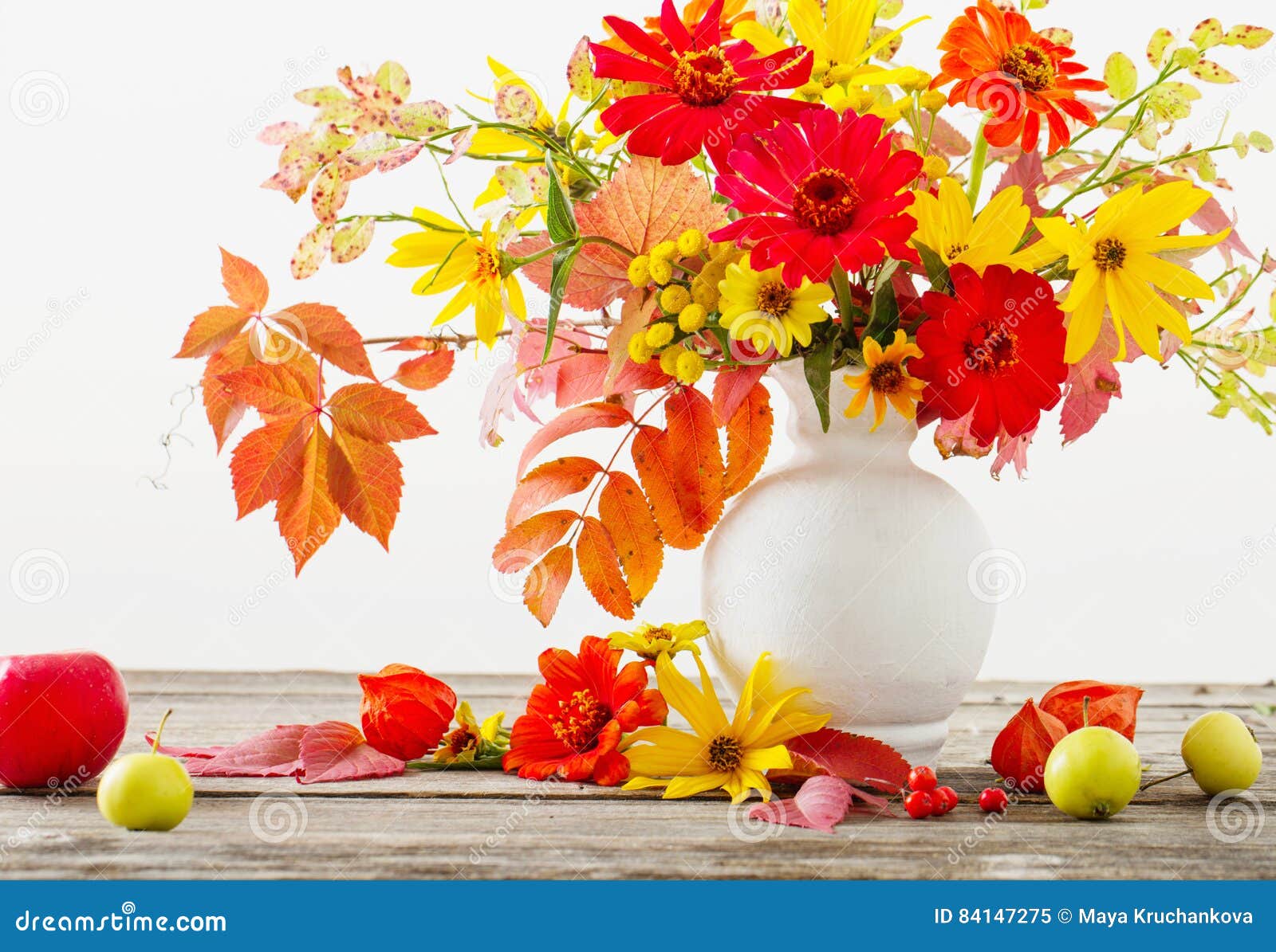 Still Life with a Autumn Flowers Stock Image - Image of classical, card ...