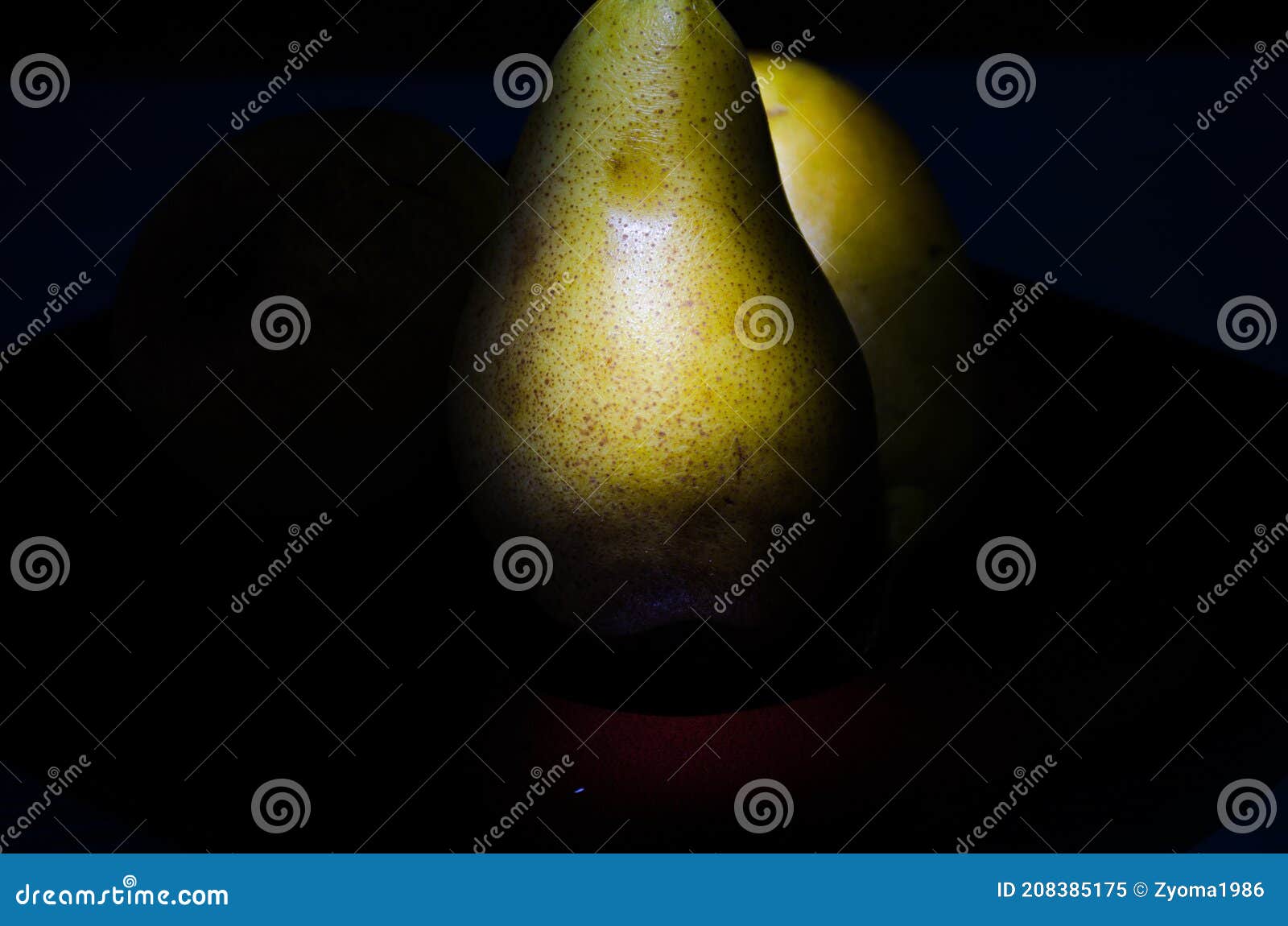 Still Life with Autumn Pear in the Low Key. Perfect Silhouette of Pear ...