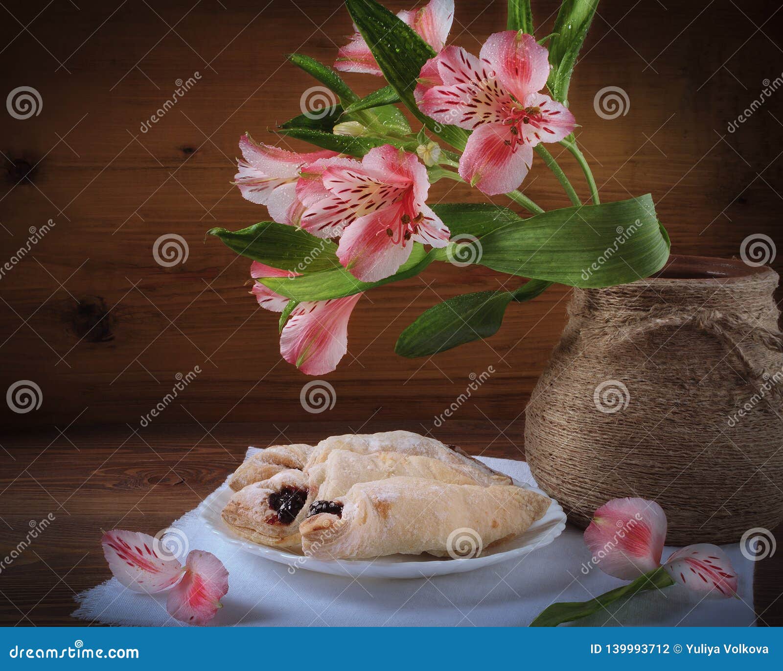 Still Life with Baking. Homemade Baking Stock Photo - Image of vase ...