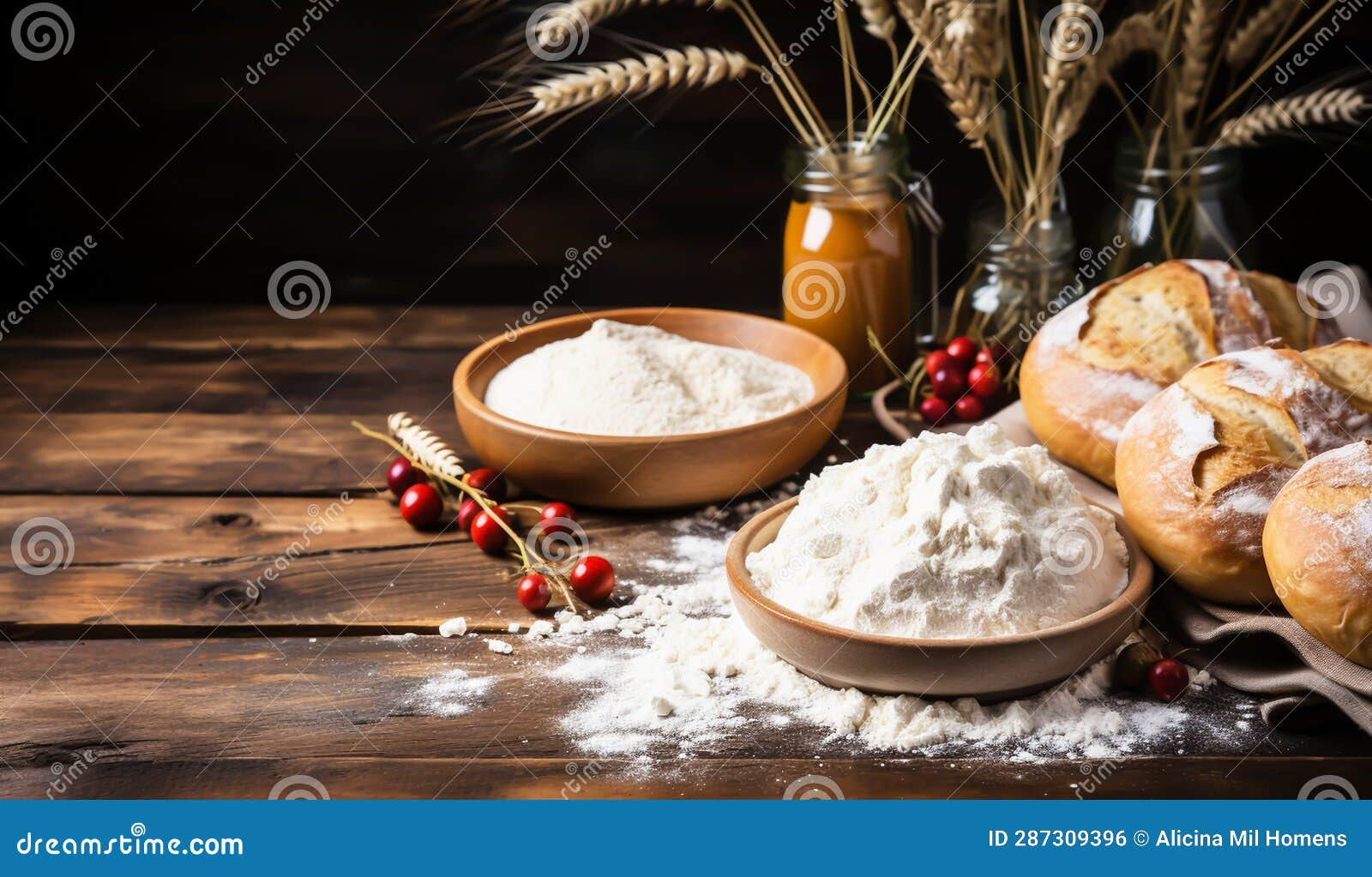 Still Life with Baking Ingredients. AI Generated Stock Illustration ...