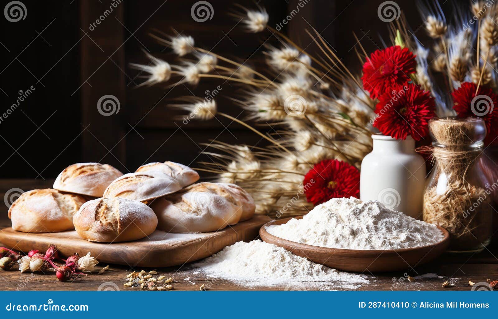 Still Life with Baking Ingredients. AI Generated Stock Illustration ...