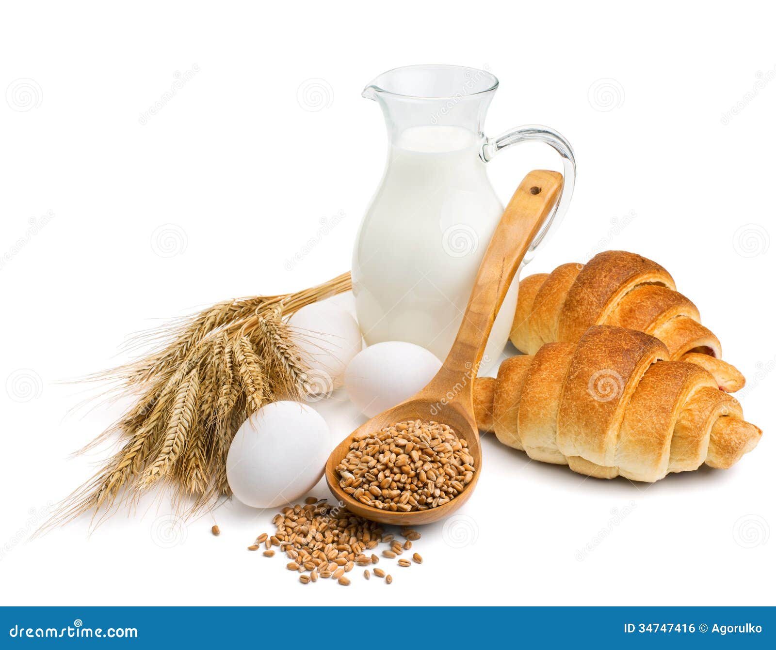 Still Life with Baking Ingredients Isolated on Whi Stock Photo - Image ...