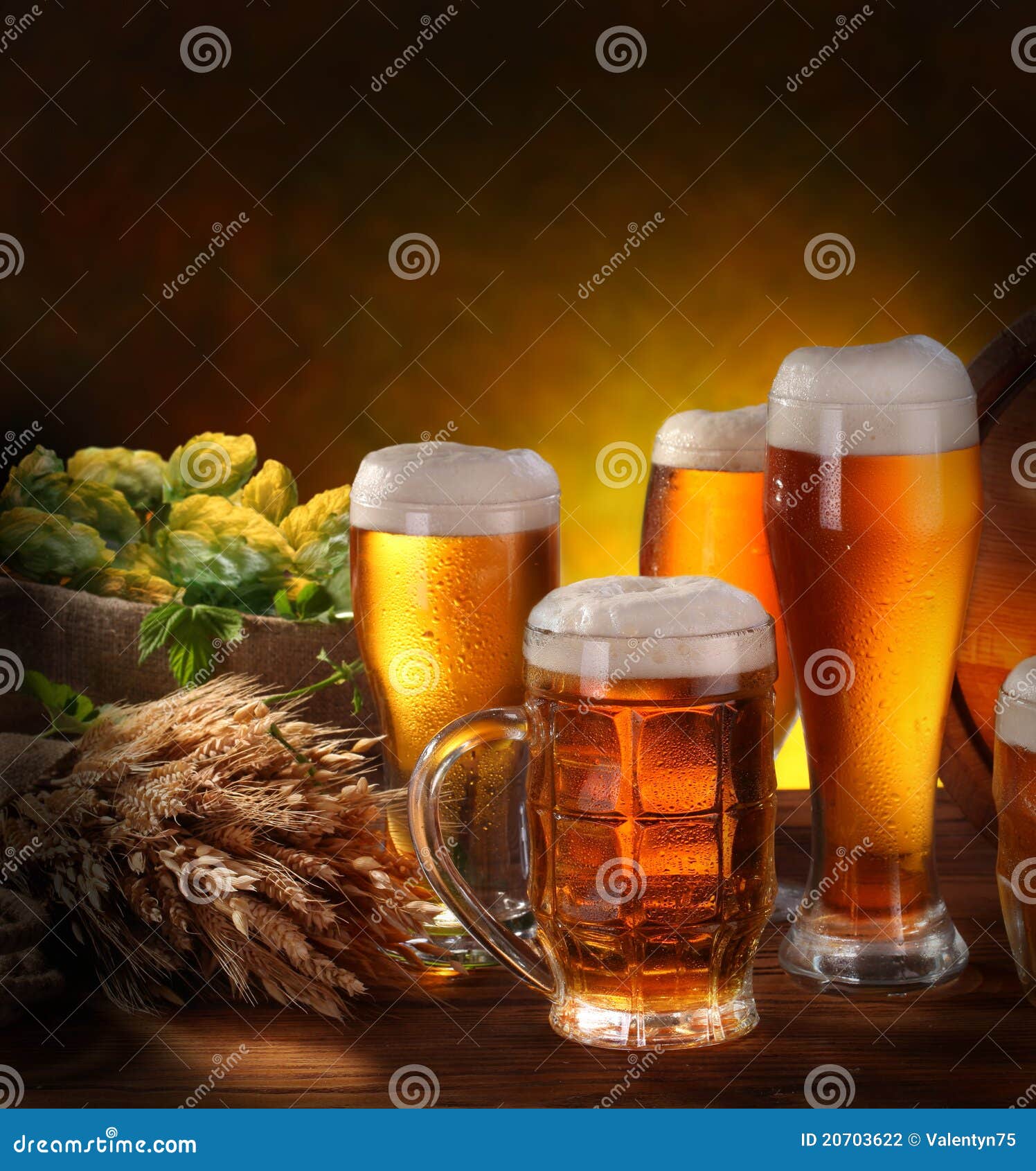 Still Life with Beer Glasses. Stock Photo - Image of close, assortment ...