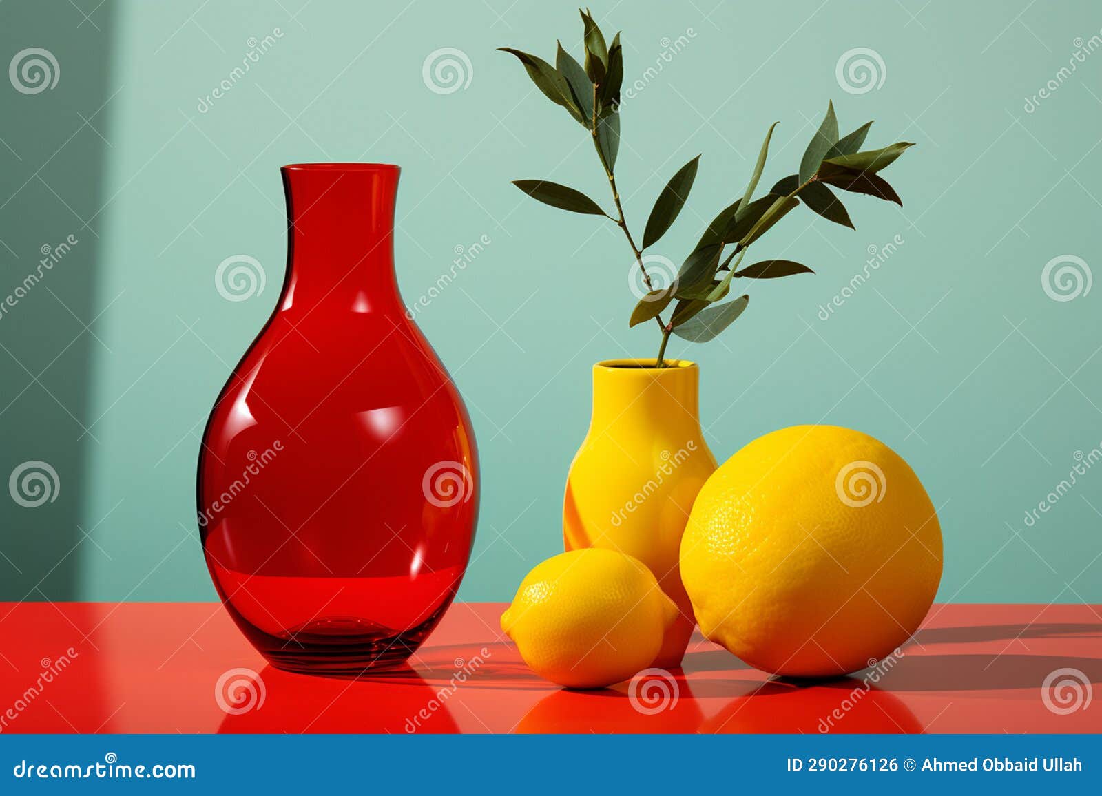 Still Life with Bold Colored Objects. Generative by Ai Stock Photo ...