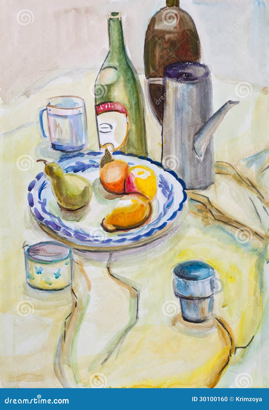 Still Life Written Watercolor Stock Illustrations – 6 Still Life ...