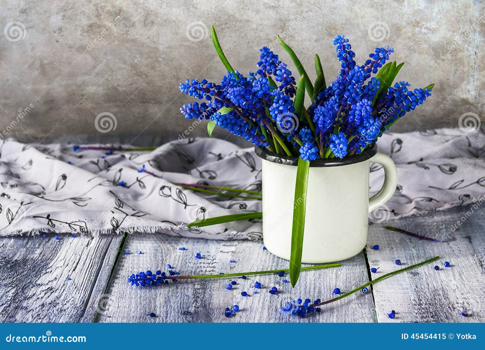 Still Life Bouquet Spring Flowers Blue Stock Image - Image of plate ...