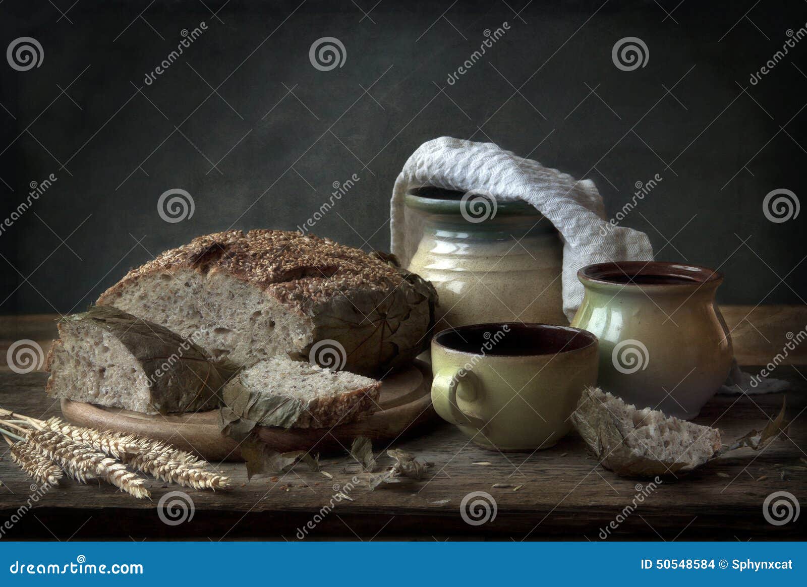 Still Life with Bread stock photo. Image of ears, cereals - 50548584