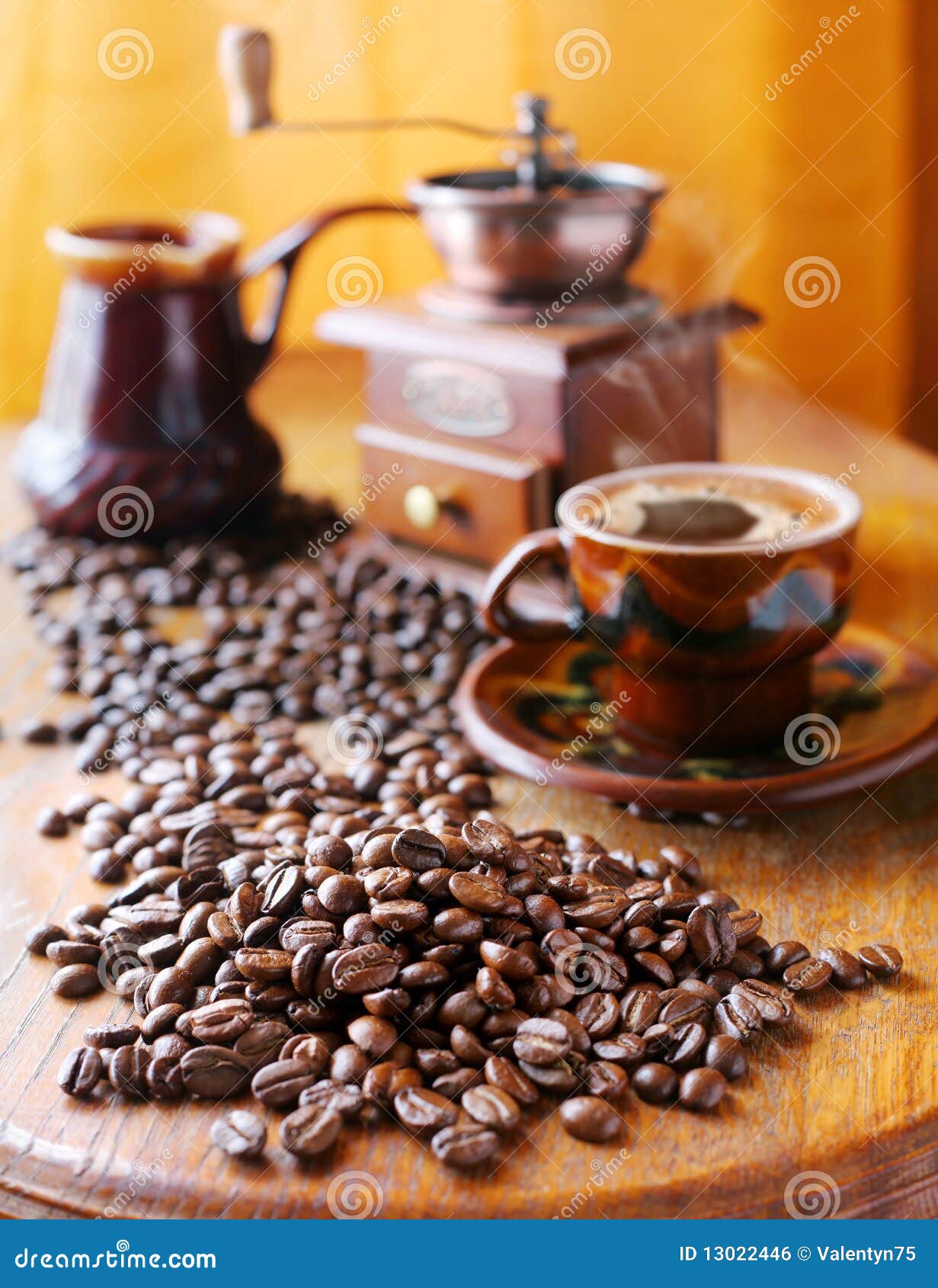 Still Life with Coffee Beans Stock Photo - Image of roasted, grind ...