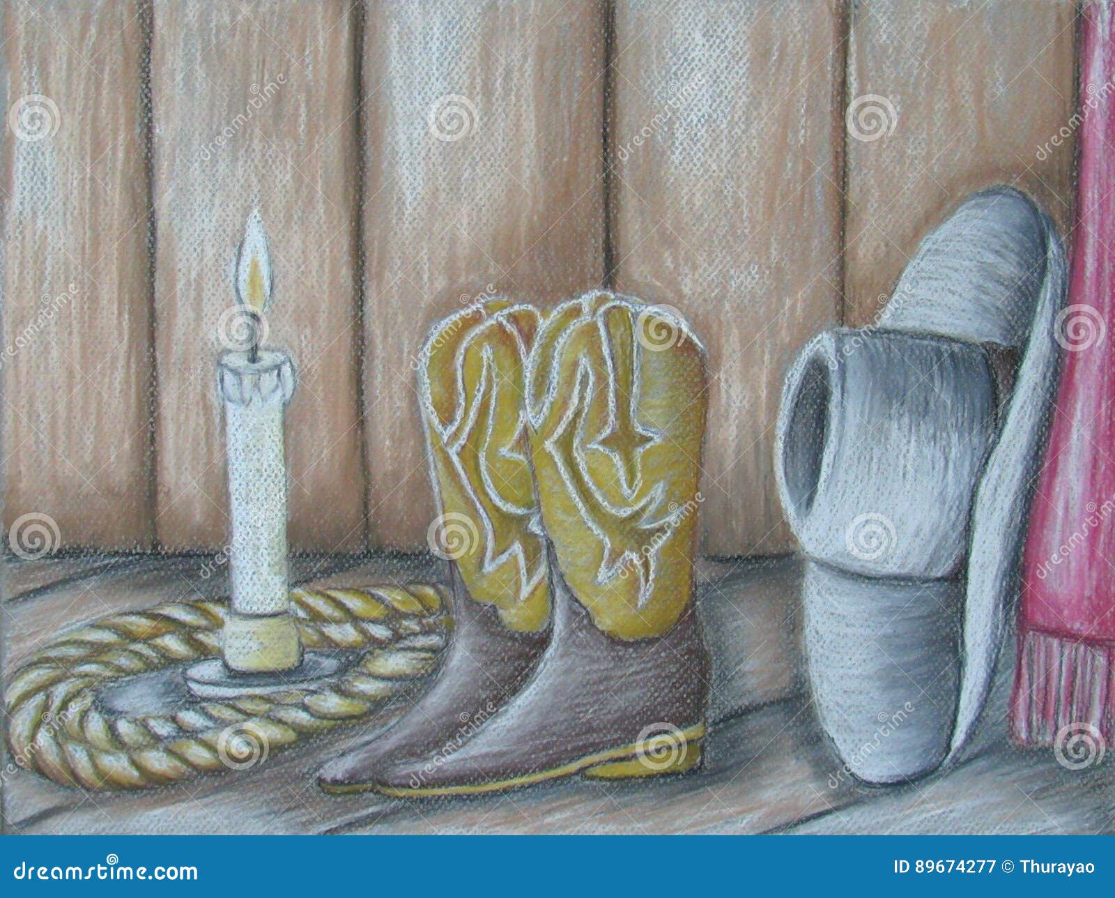 Still Life cowboy stock illustration. Illustration of rustic - 89674277