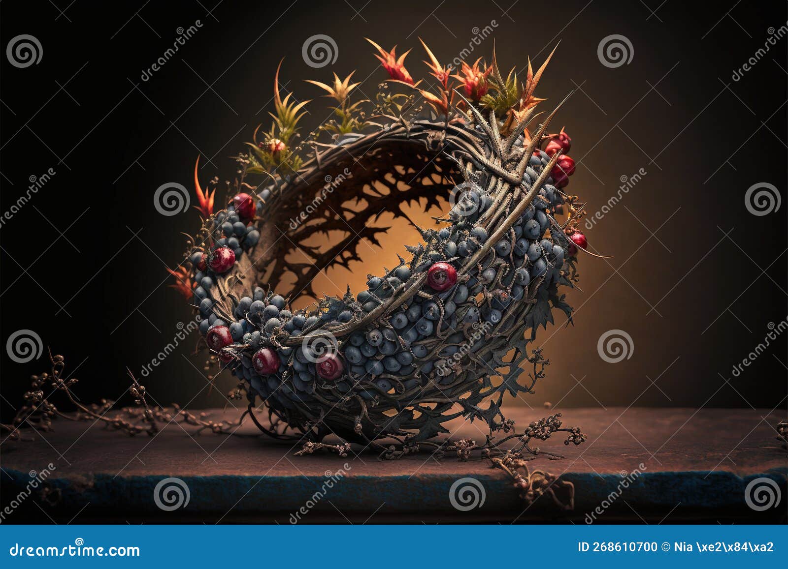Still Life of Crown of Thorns, Creative Ai Stock Illustration - Illustration of food, brown ...