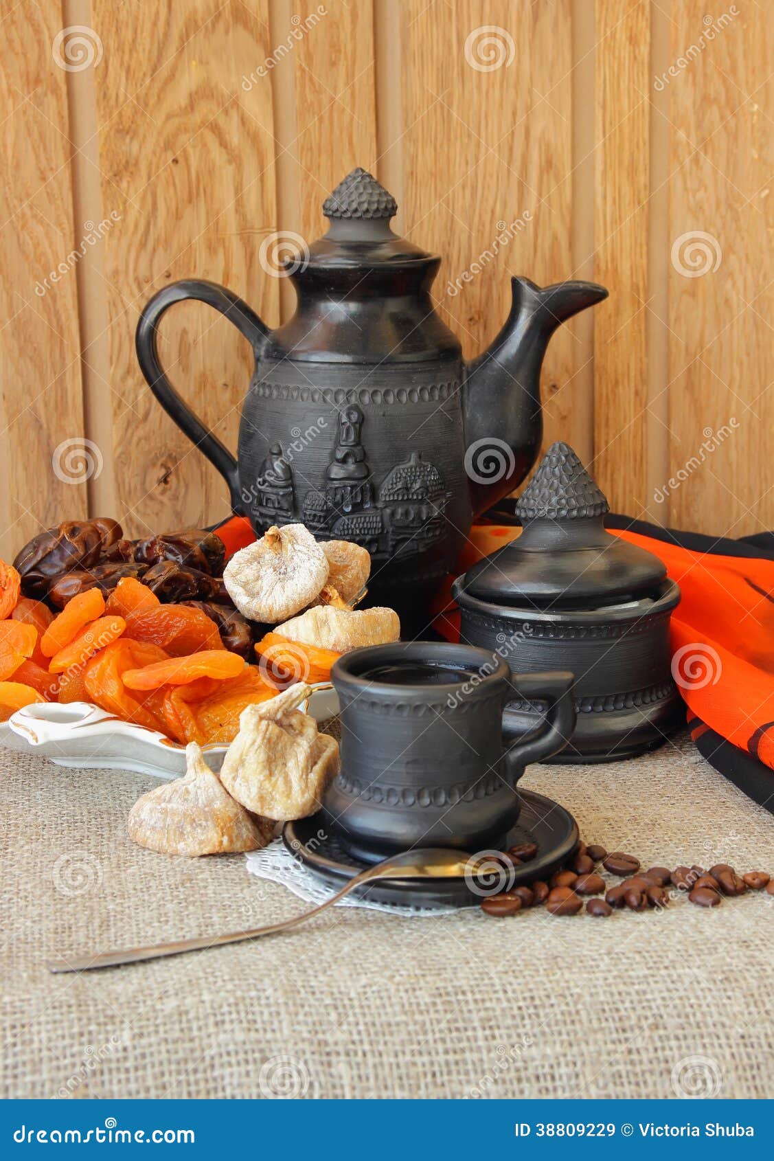 Still Life with Cup of Coffee Stock Image - Image of apricots, focus ...