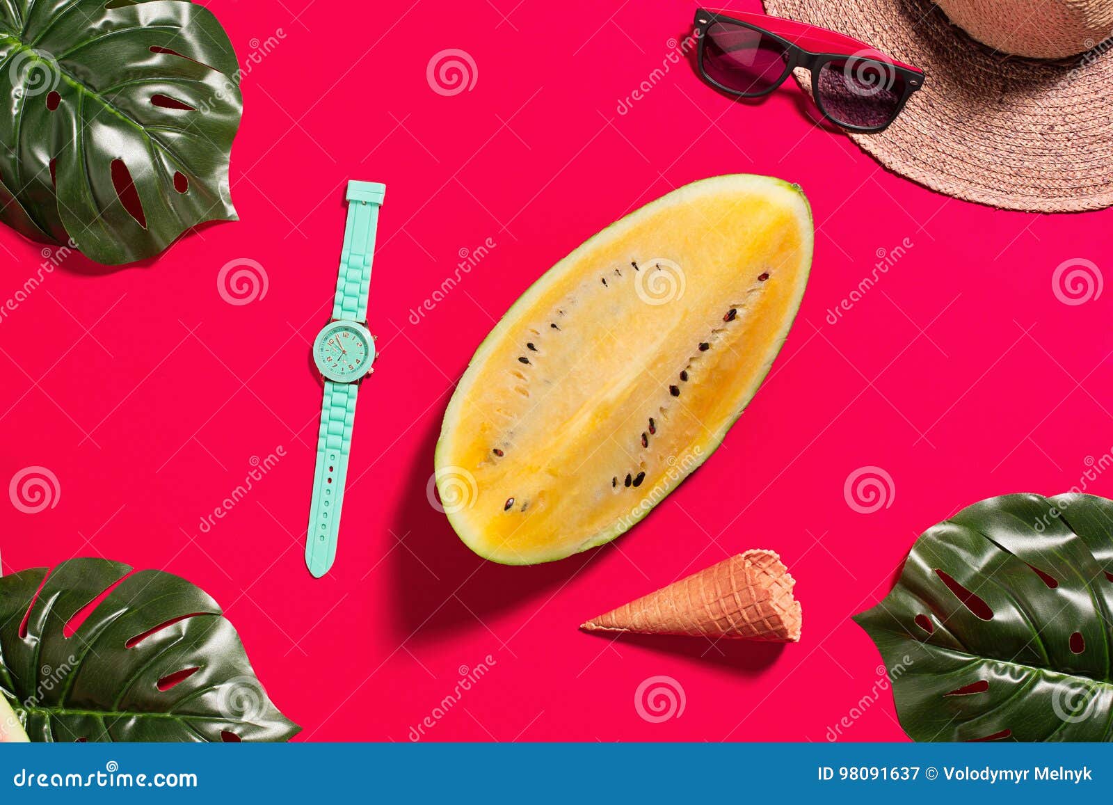 Still Life of Fashion Woman, Objects on Red Stock Image - Image of ...