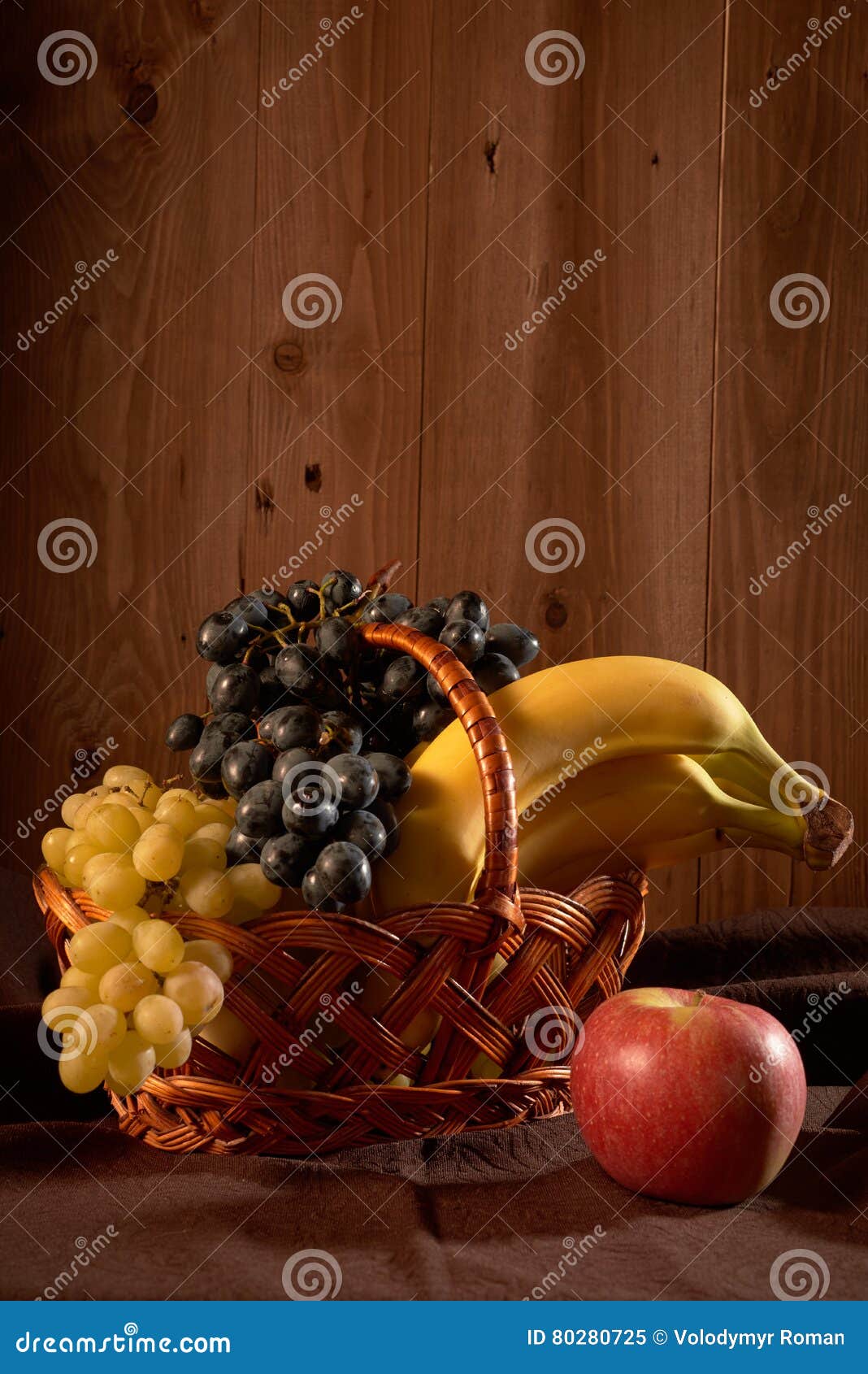 Still Life Fruit Basket Copy Space Stock Image - Image of grape, summer ...
