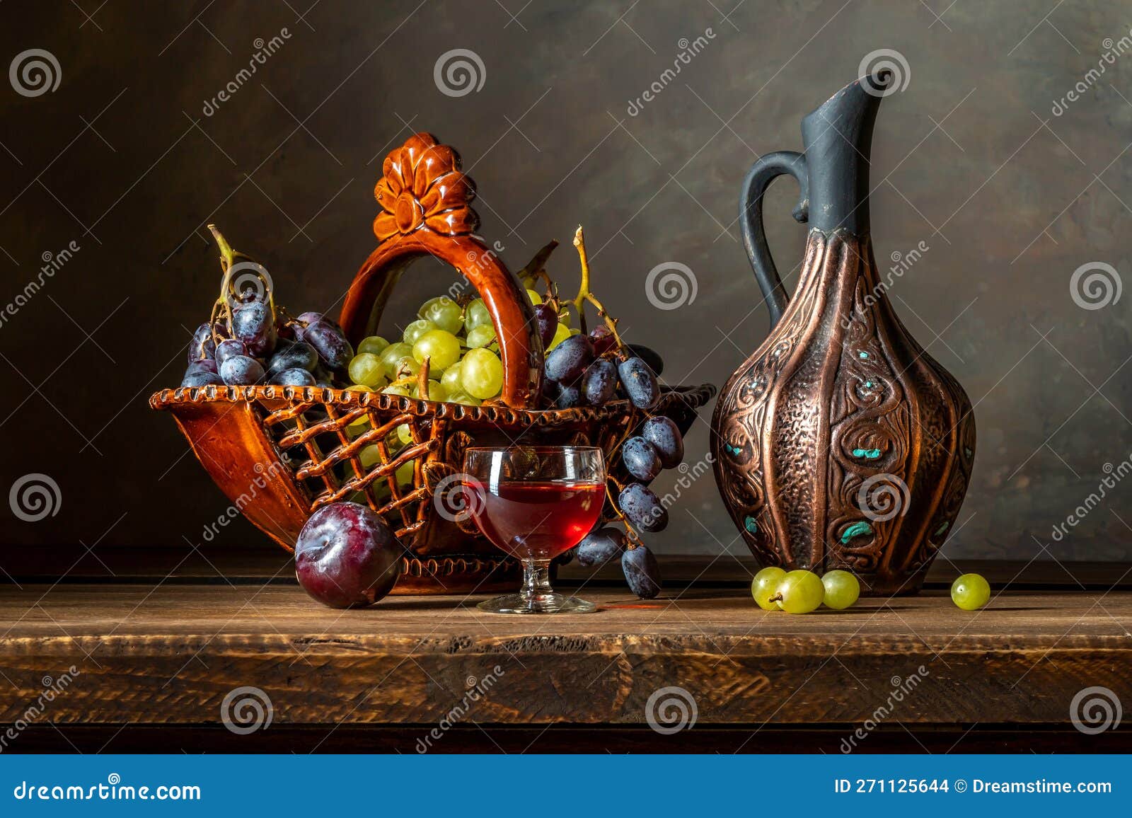 Still Life with Fruit in a Classic Style Stock Photo - Image of pears ...