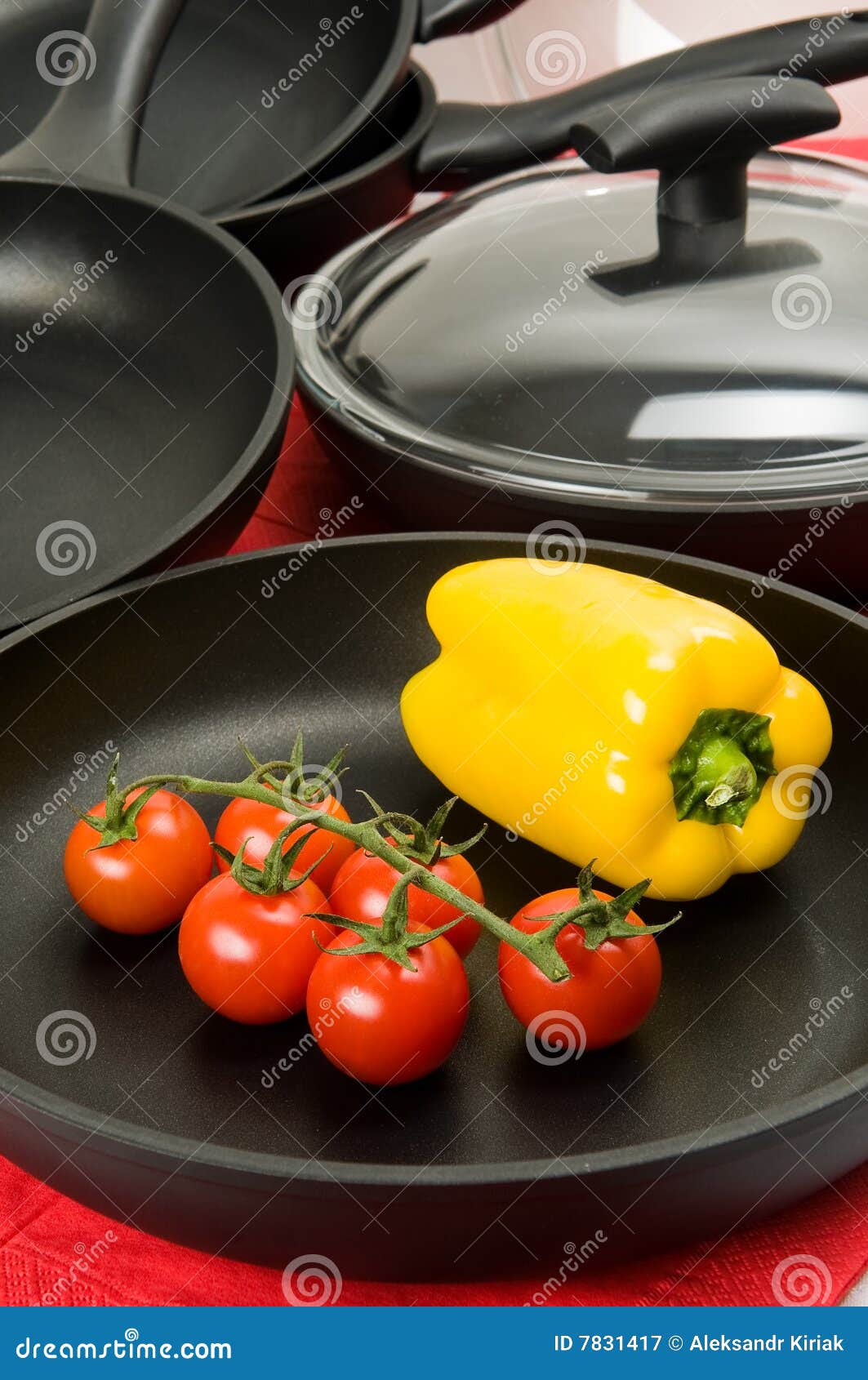 Still-life with Fry Pans and Vegetables Stock Image - Image of fresh ...