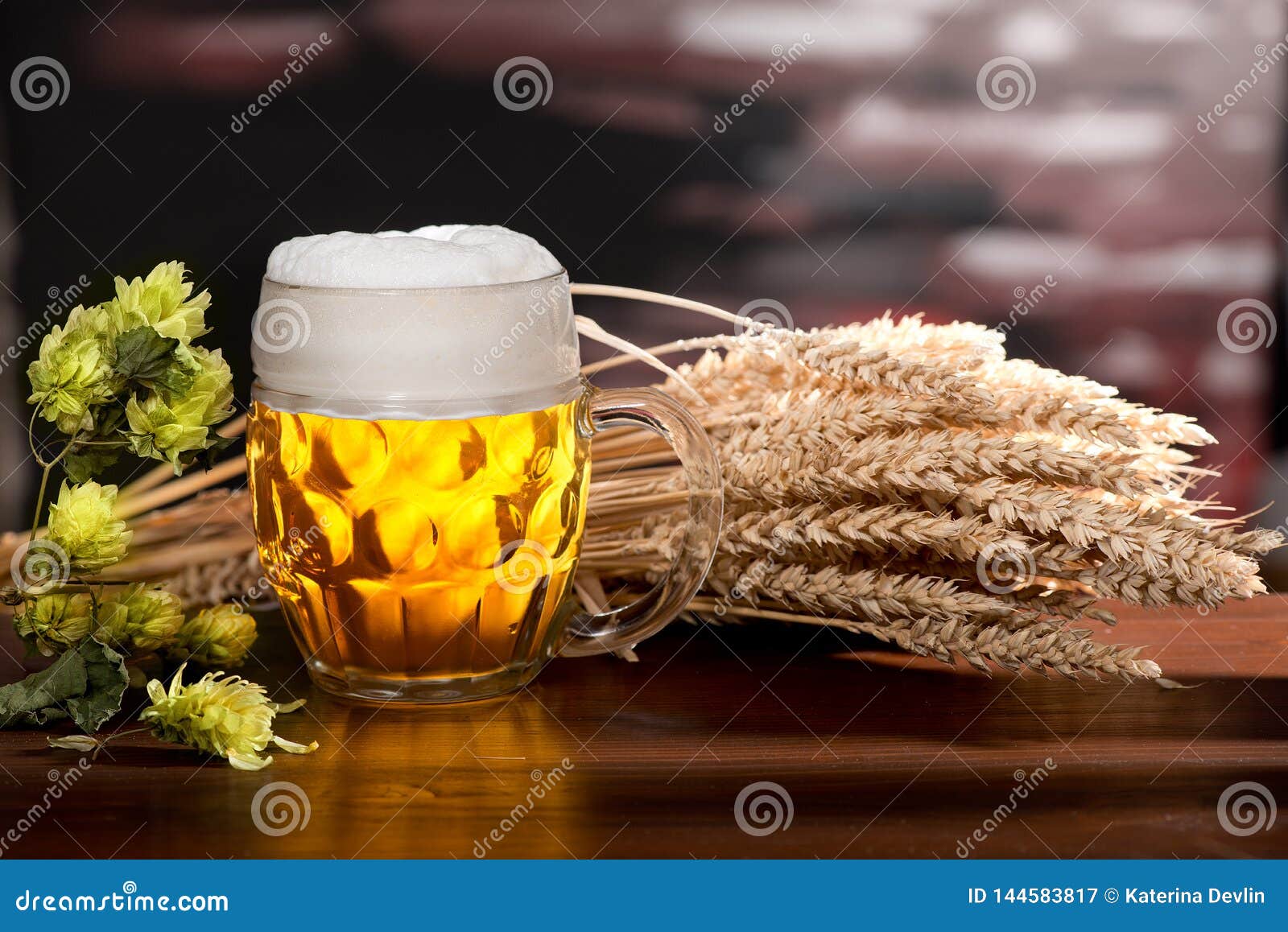 Still Life with Glass of Beer Stock Image - Image of industry, grain ...