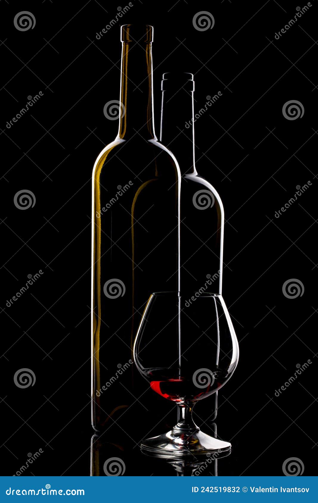 Still Life with Glass Objects on a Black Background Stock Photo - Image ...
