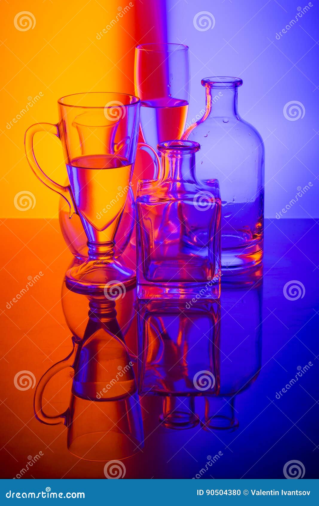 Still Life with Glass Objects Stock Photo - Image of wineglass, liquid ...