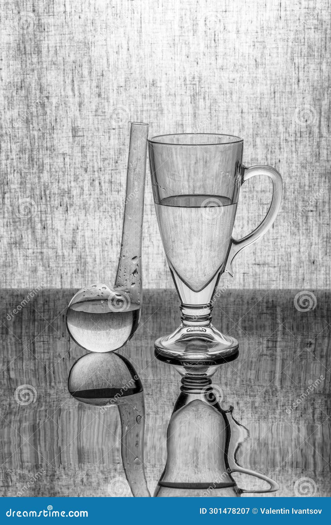 Still Life with Glass Objects with Reflection Stock Image - Image of ...