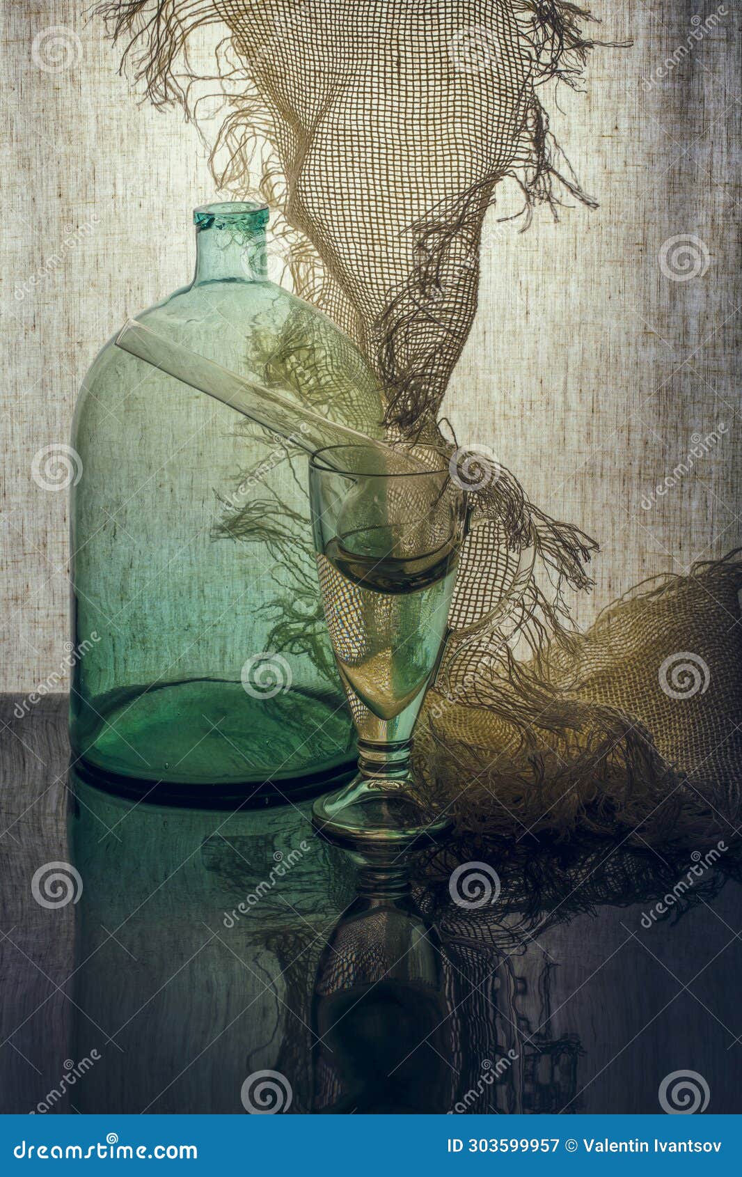 Still Life with Glass Objects with Reflection Stock Image - Image of ...