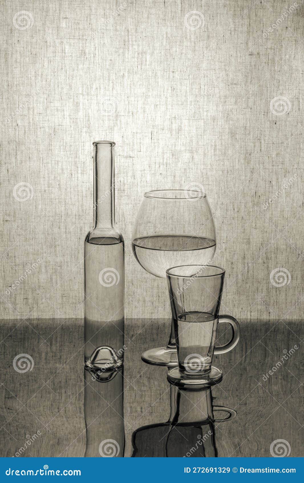 Still Life with Glassware with a Liquid that Does Not Reflect the ...