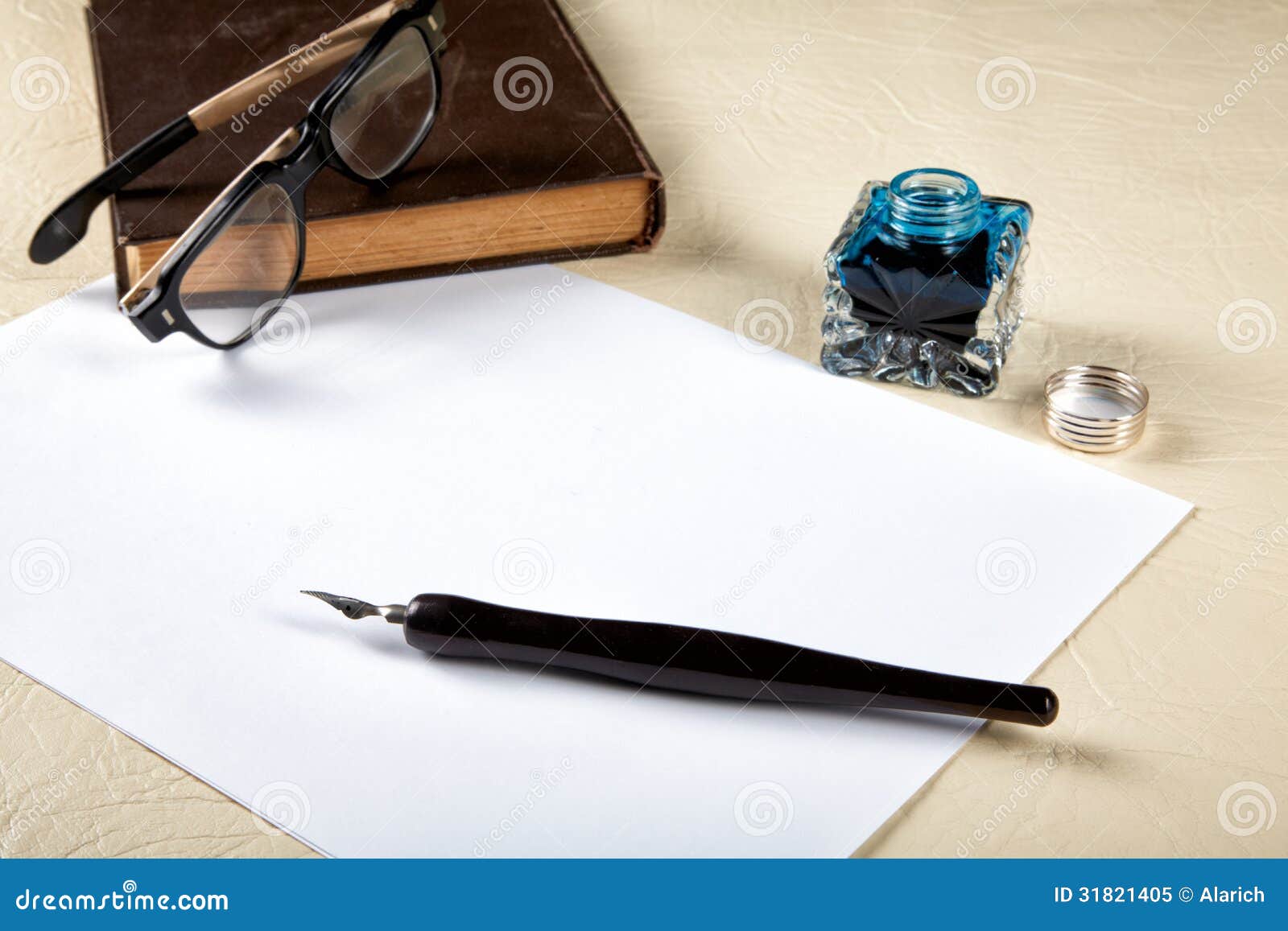 Still-life with the Ink Pot and Quill Stock Image - Image of poetry ...