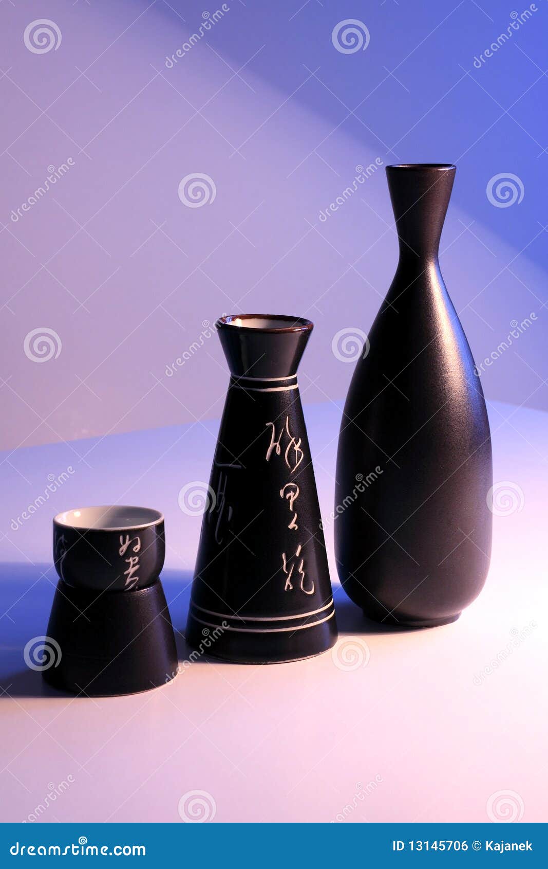 Still Life with Japanese Sake Serving Set Stock Photo - Image of simple ...