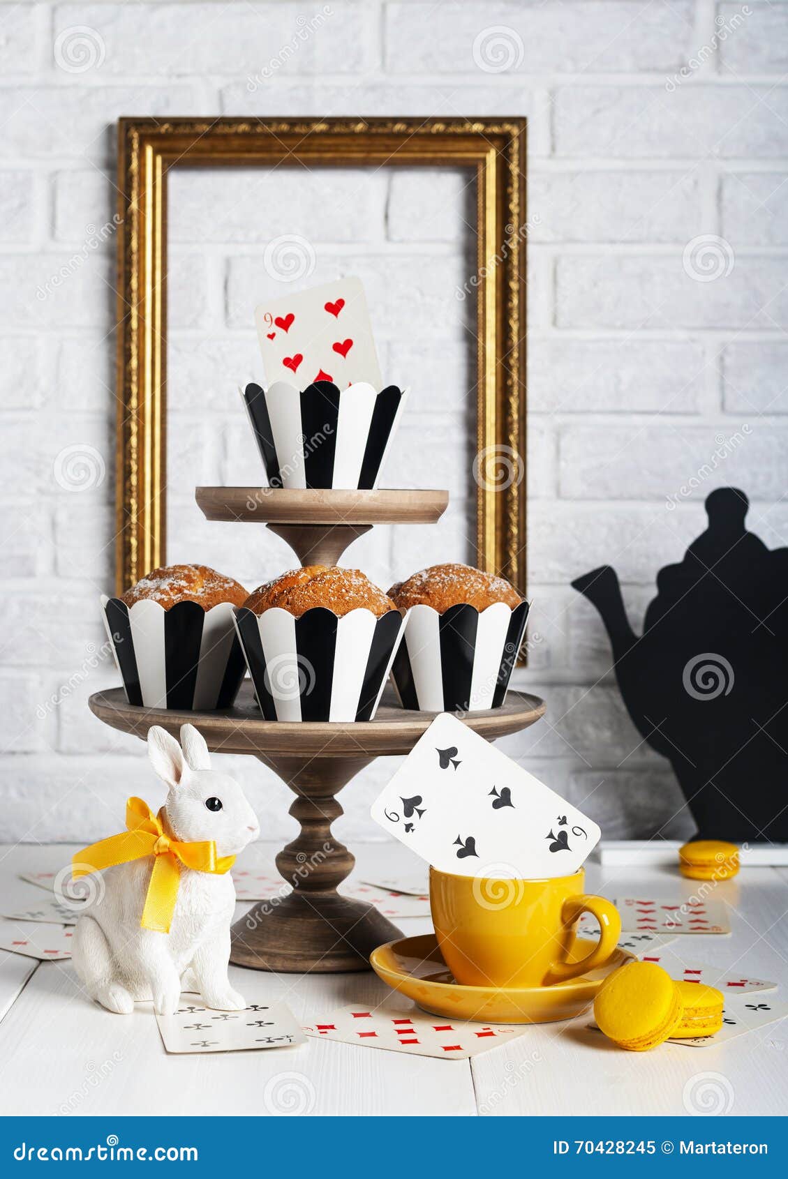 Still Life Mad Tea Party with Bunny Stock Image - Image of playing ...