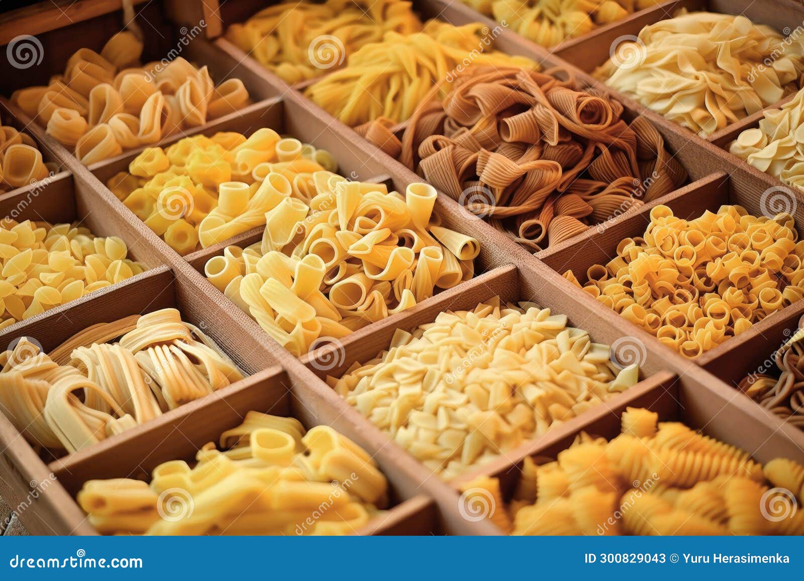 Still Life with Many Different Types of Pasta. Pasta Made from Durum ...