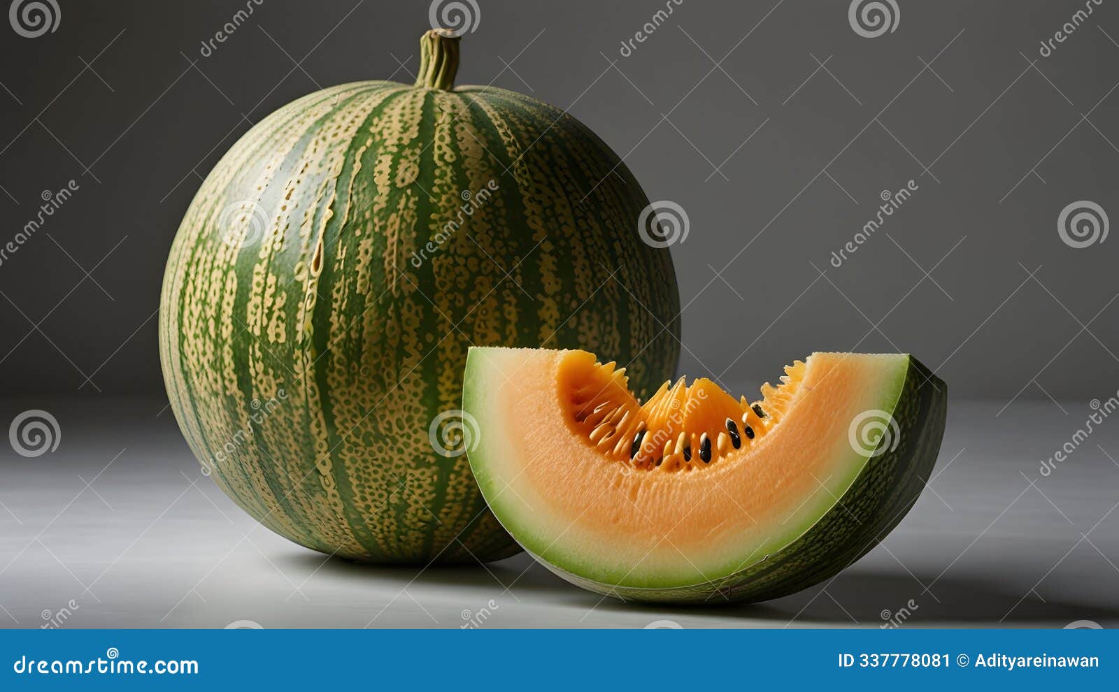 Still Life Melon Fruit on White Background Stock Illustration ...