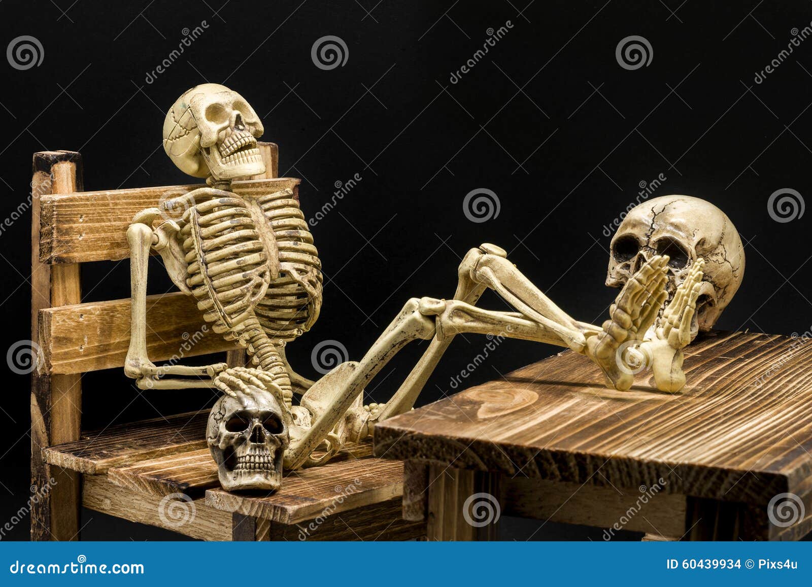 Still Life of Model Skeleton in Halloween Concept Stock Photo - Image ...