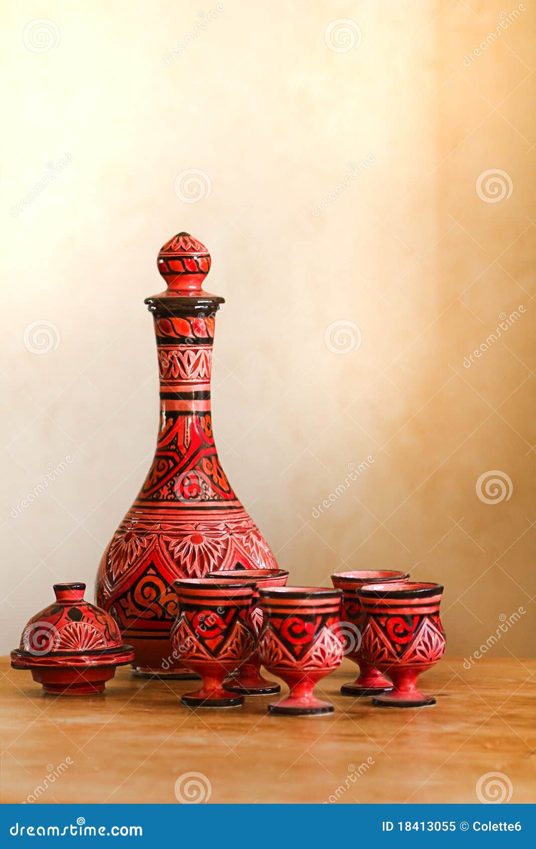 Still-life with Moroccan Pottery Stock Image - Image of earthenware ...