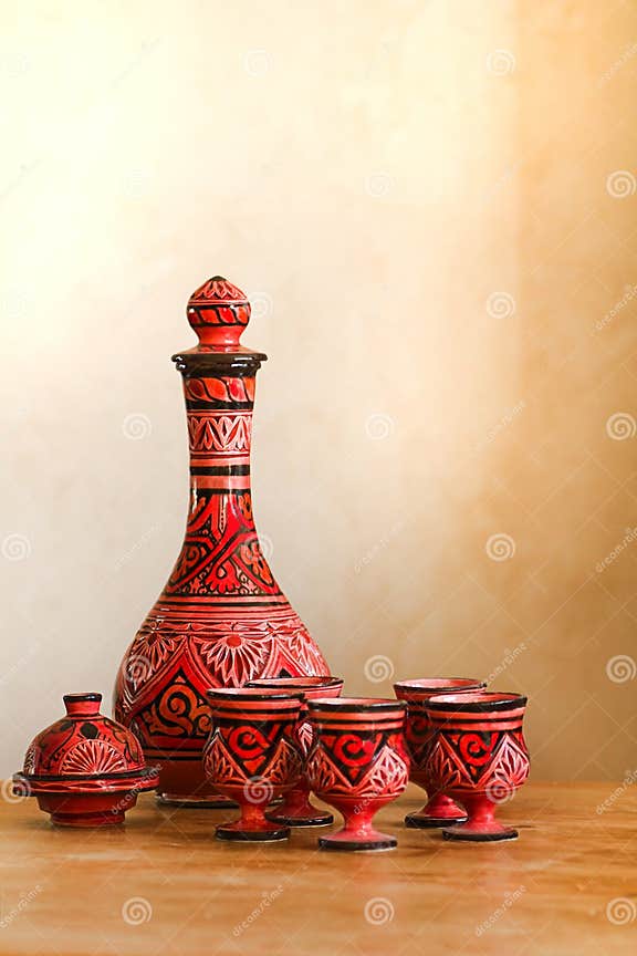 Still-life with Moroccan Pottery Stock Image - Image of earthenware ...