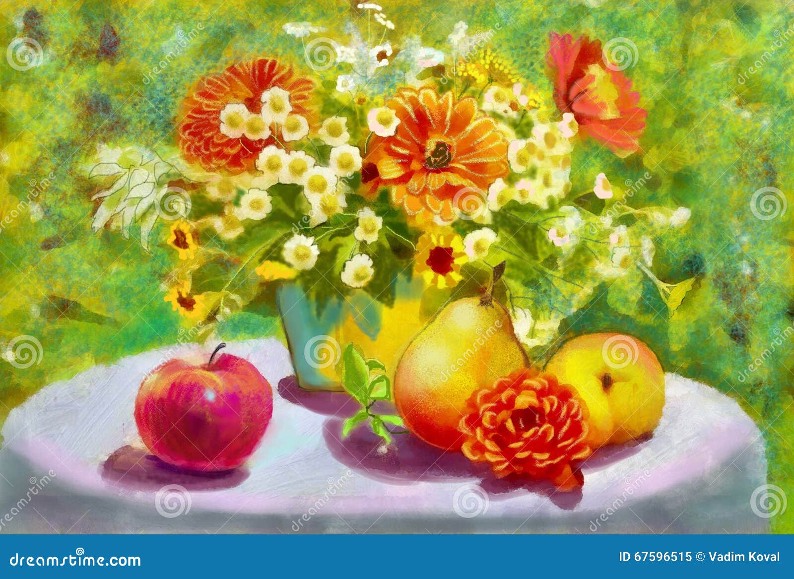 Still life on nature stock illustration. Illustration of beauty - 67596515