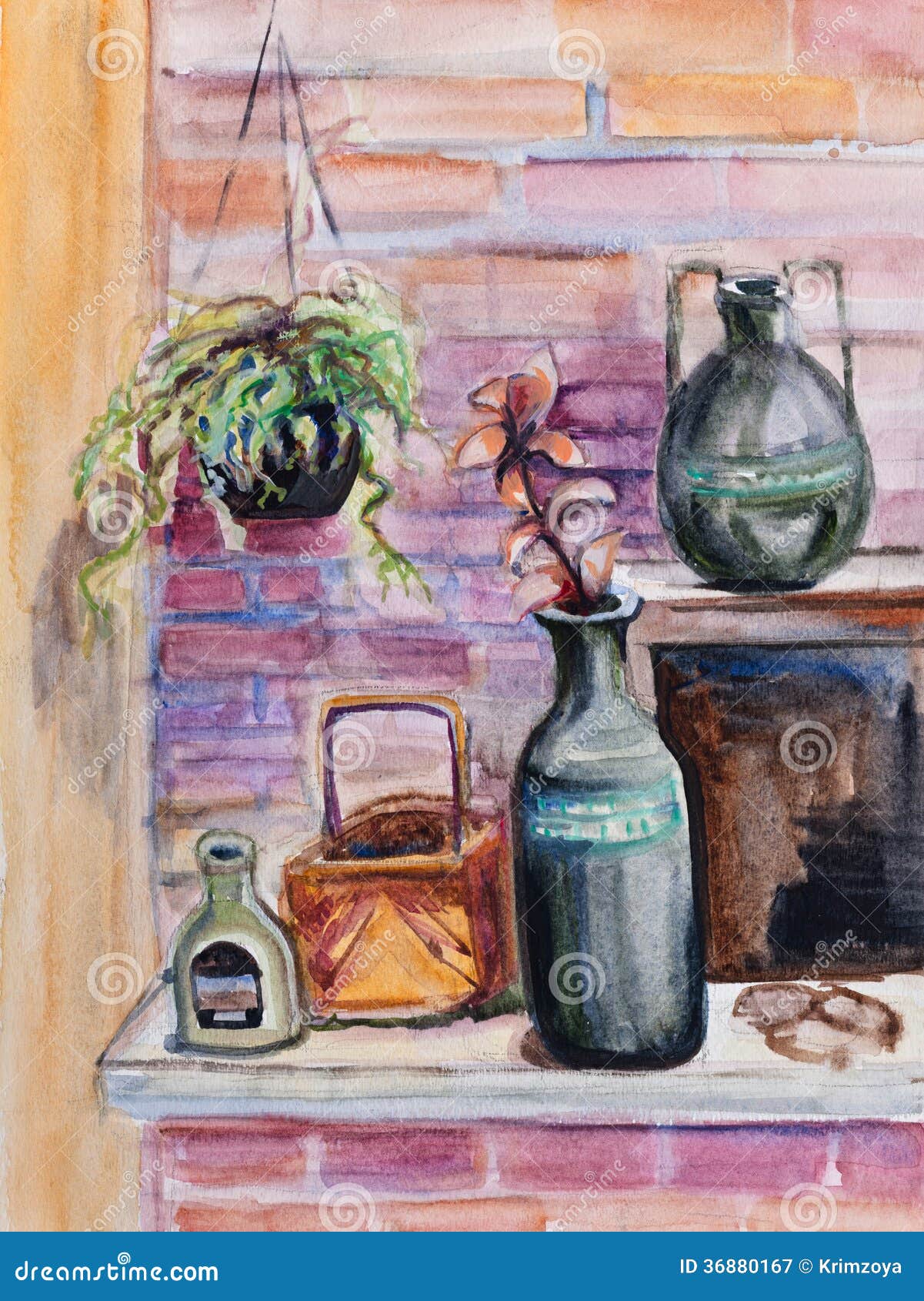 Still life near fireplace stock illustration. Illustration of fireplace ...