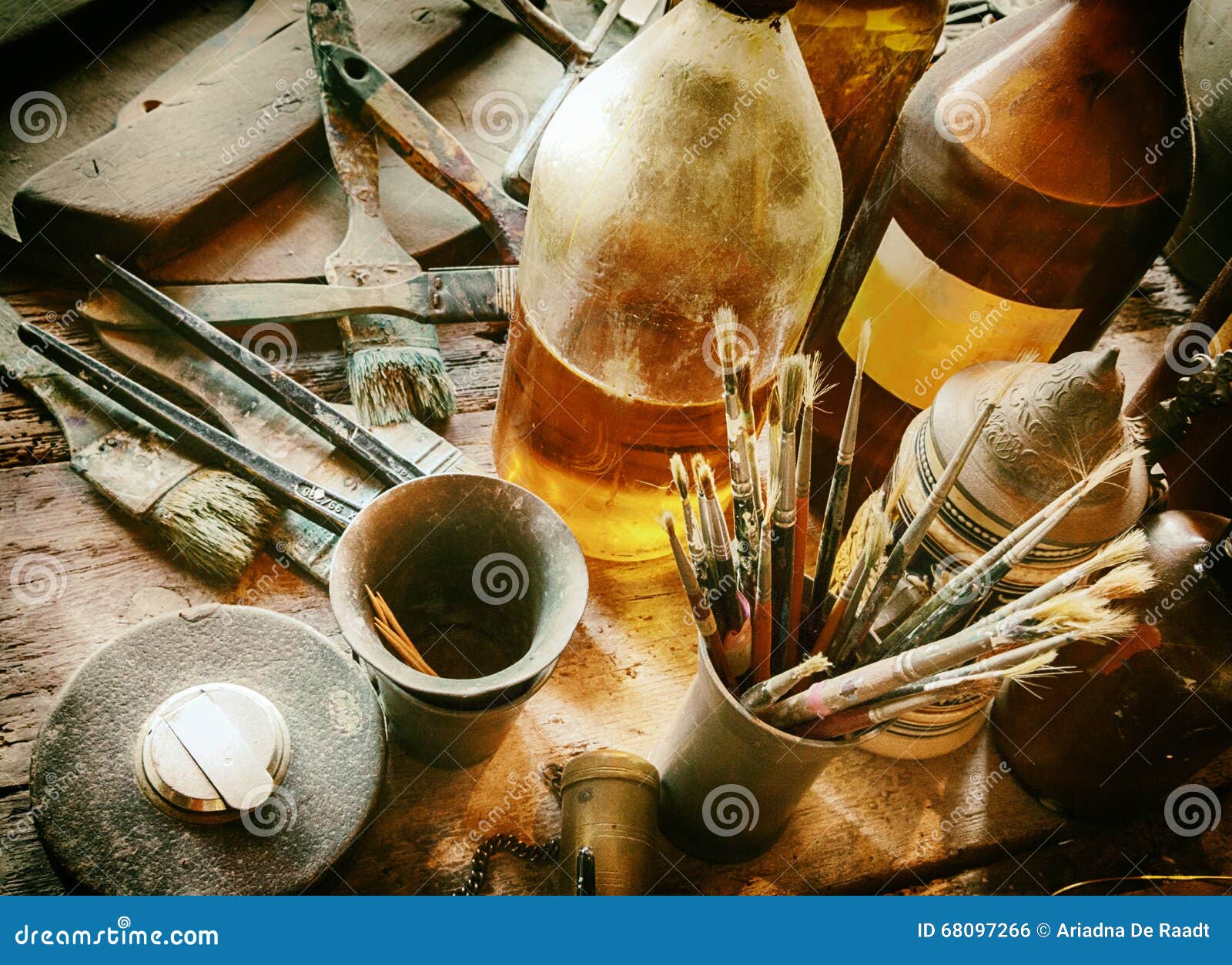Still Life from Oil Panting Installation Stock Photo - Image of craft ...