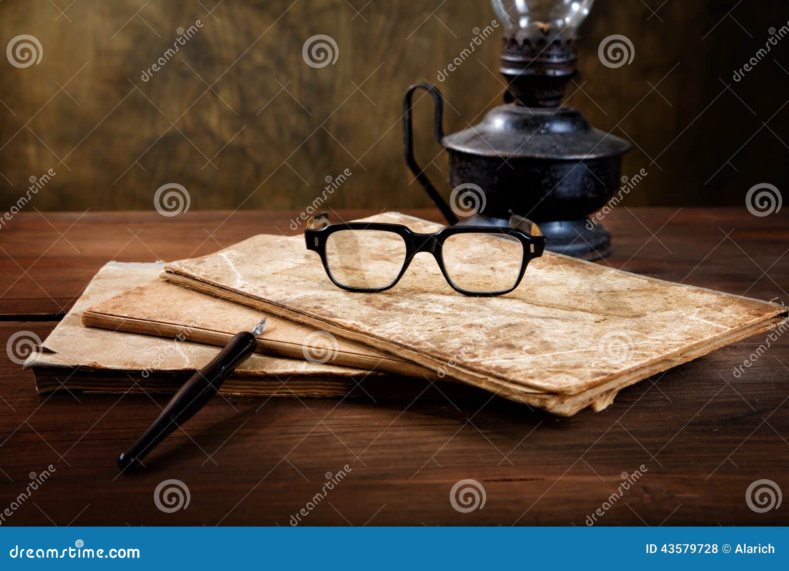Still-life with Old Writing-books Stock Photo - Image of open, paper ...