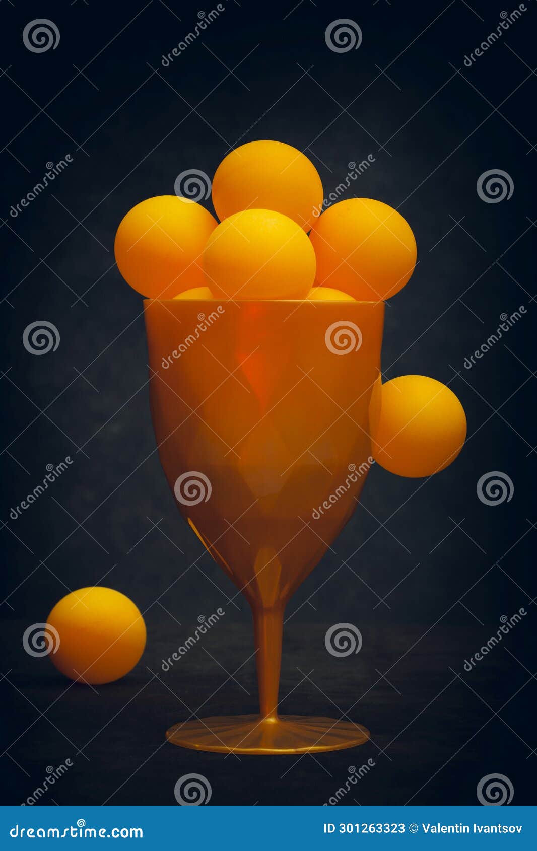 Still Life with Orange Balls in a Glass Stock Image - Image of ...