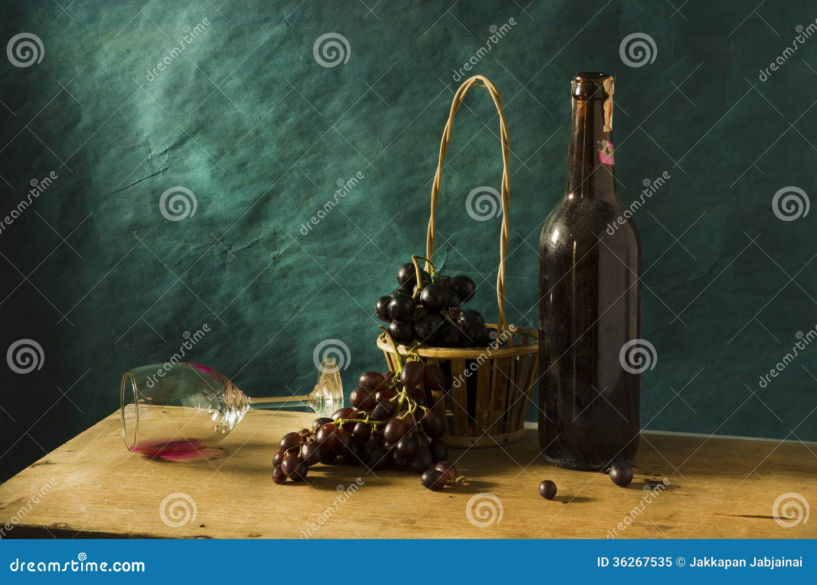 Still Life Photography with Old Red Wine Stock Image - Image of ...
