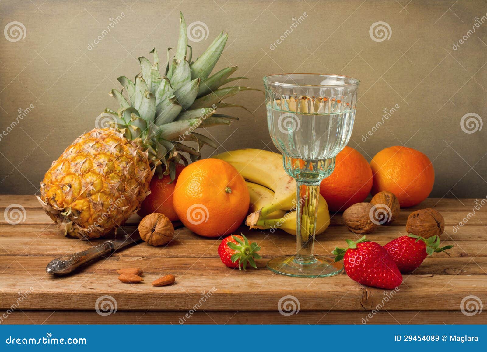 Still Life with Pineapple and Assorted Fruits Stock Image - Image of ...